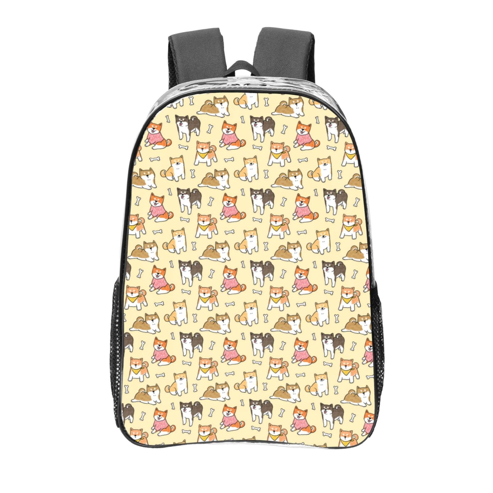 Susaid Cartoon Shiba Inu Dog Print Clear Backpack See Through ...