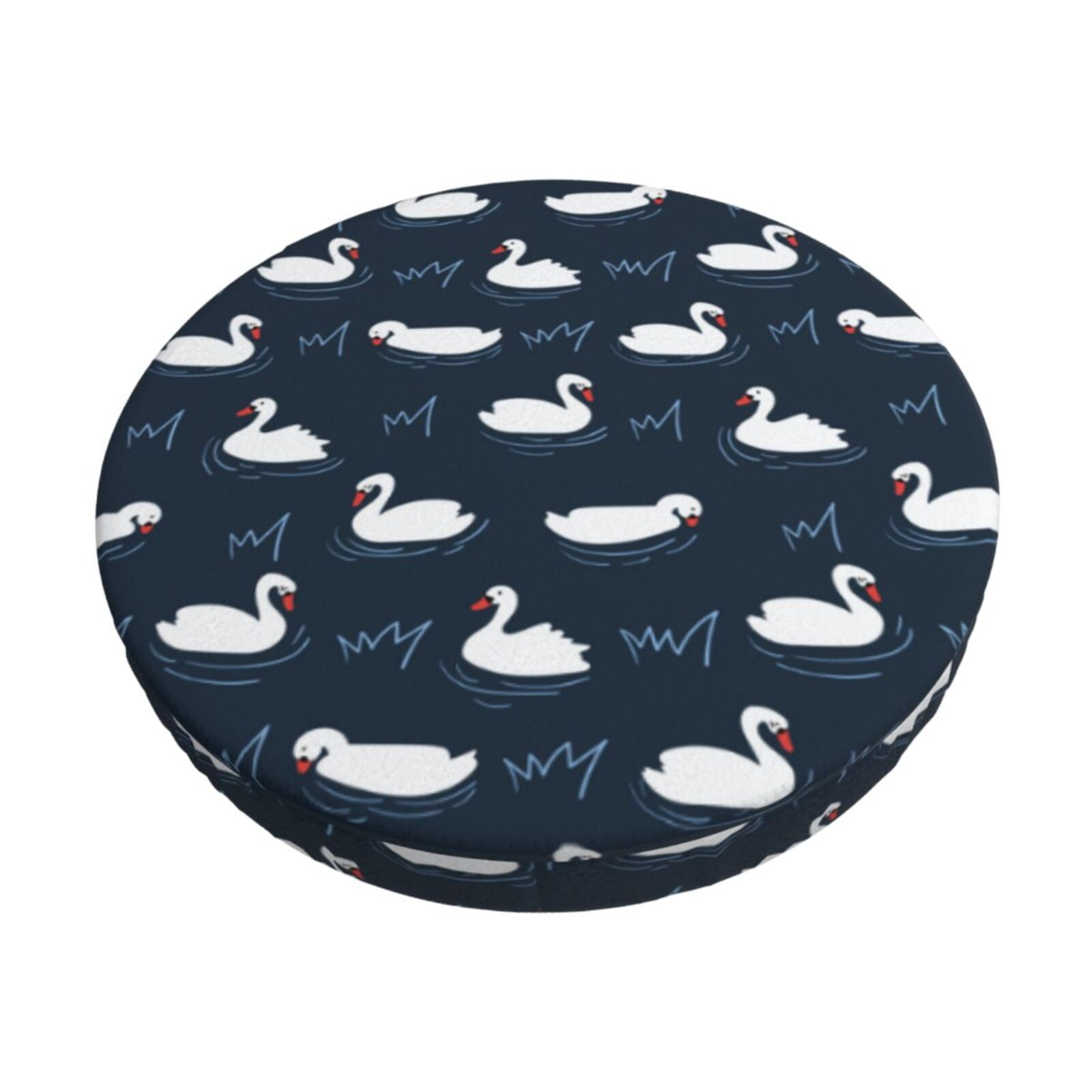 Susaid Cartoon Swan Print Elastic Bar Stool Cover Personalized Washable ...