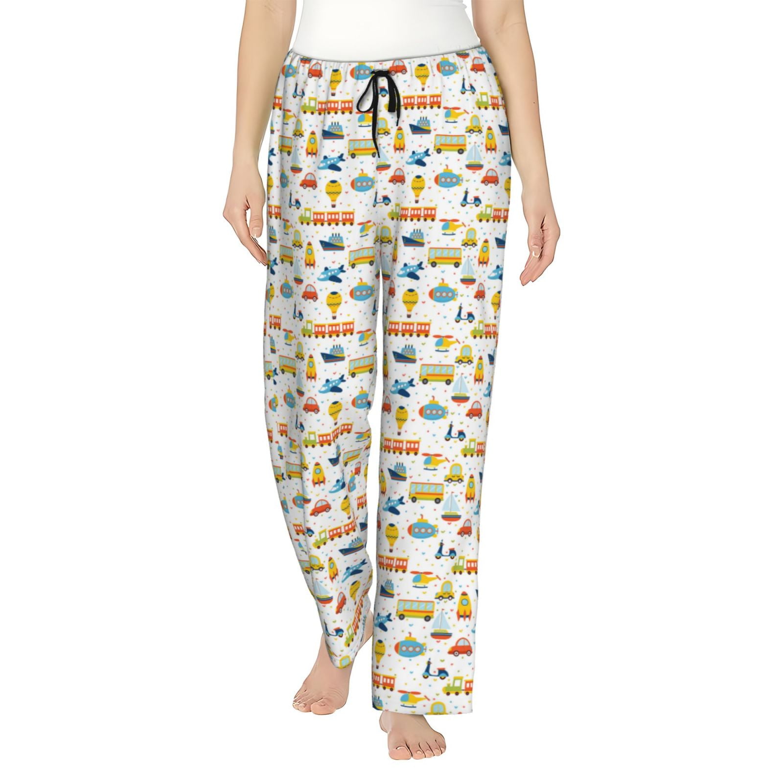 Susaid Cartoon Transport Print Women Relaxing Pajama Pants Comfy Pj ...