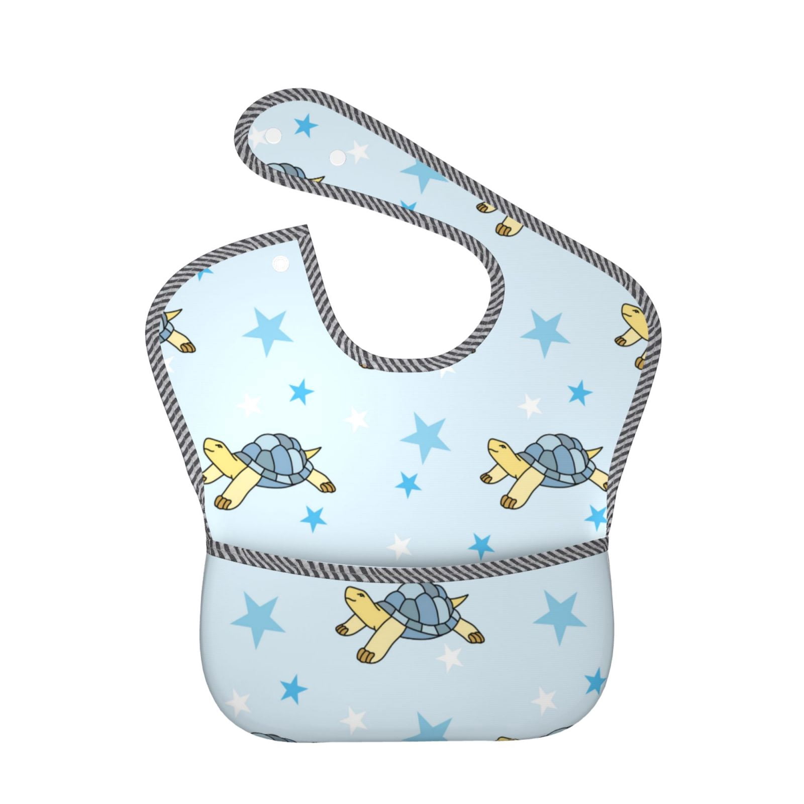 Susaid Cartoon Turtle Print Bibs for Babies Toddlers Adjustable ...