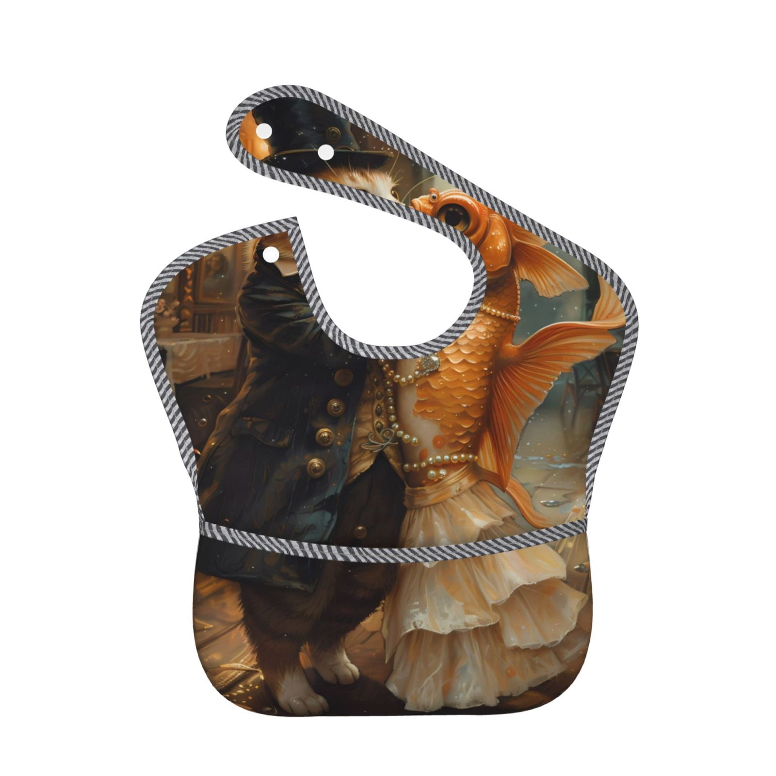 Susaid Cat Fish Dance Vintage Print Bibs for Babies Toddlers Adjustable ...