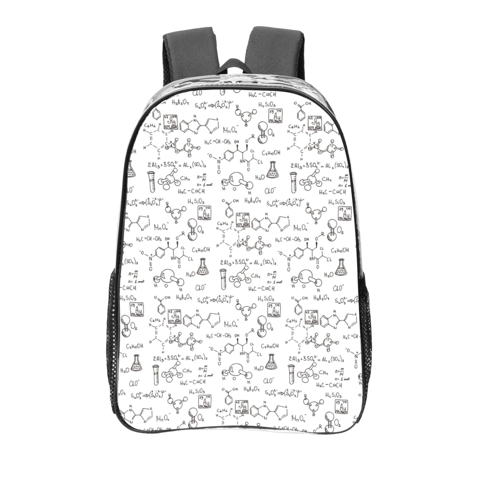 Susaid Chemical Formulas Print Clear Backpack See Through Transparent ...
