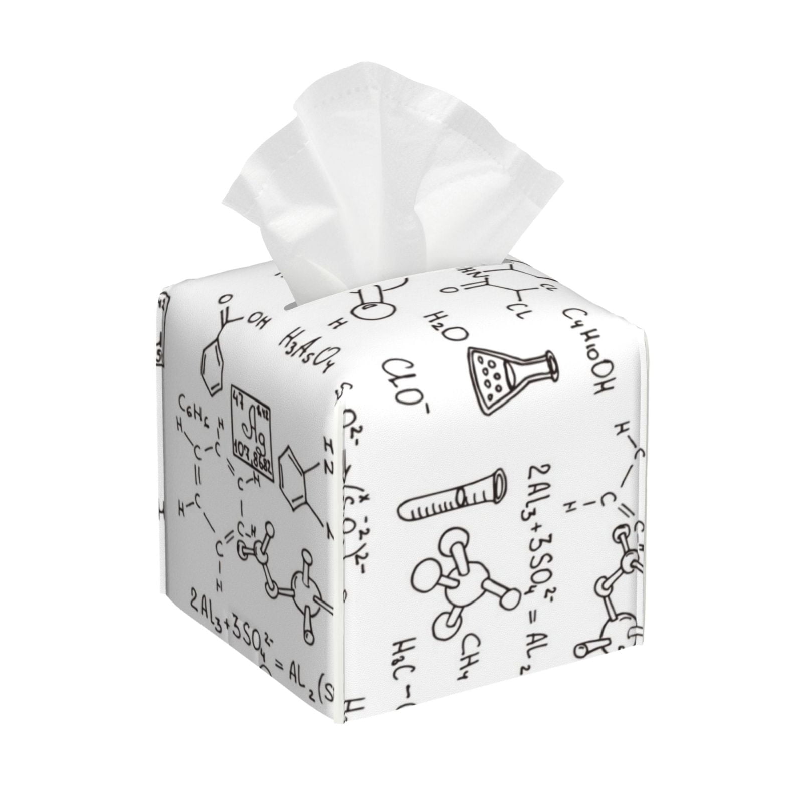 Susaid Chemical Formulas Print PU Leather Tissue Box Cover, Square ...