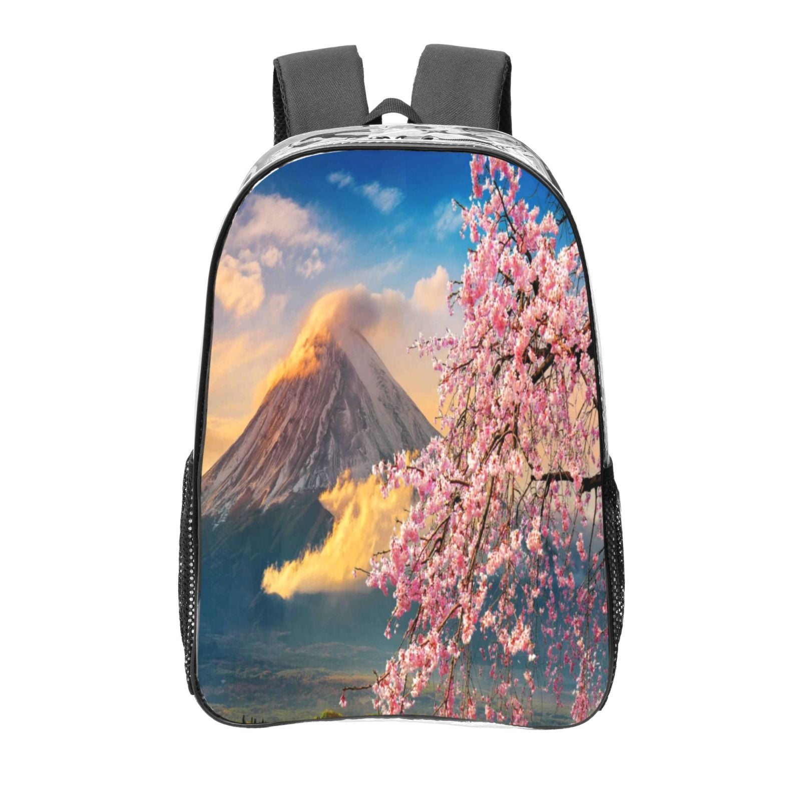 Susaid Cherry Blossoms Print Clear Backpack See Through Transparent ...