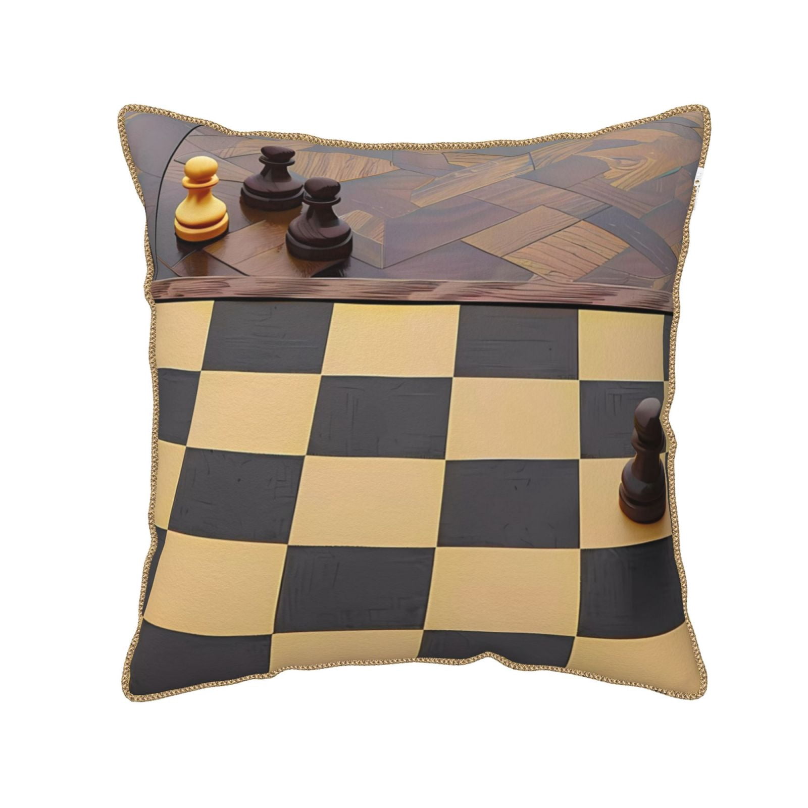 Susaid Chess Board With Pawns Print Velvet Throw Pillow Covers Home Art ...