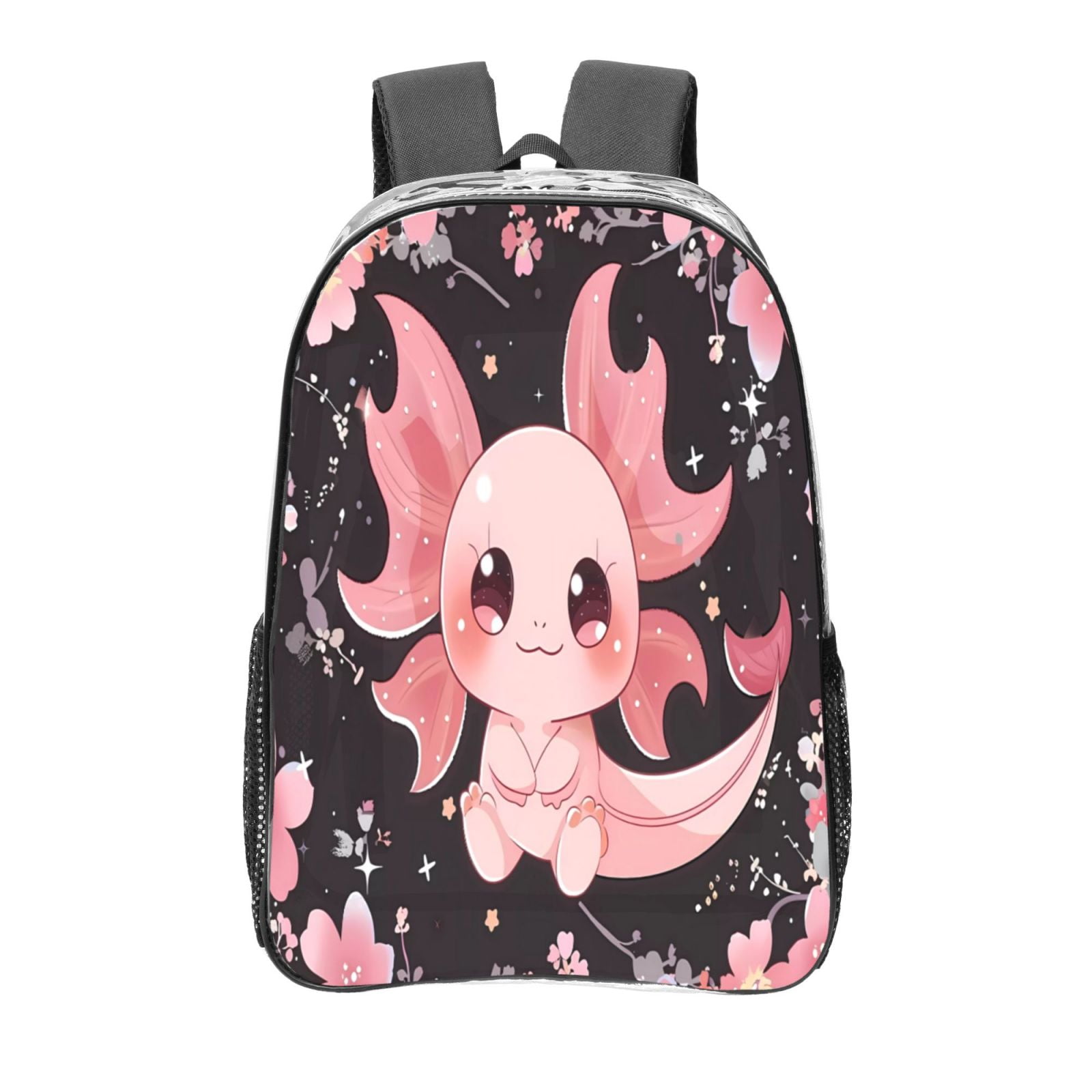 Susaid Chibi Axolotl Sakura Fantasy Print Clear Backpack See Through ...