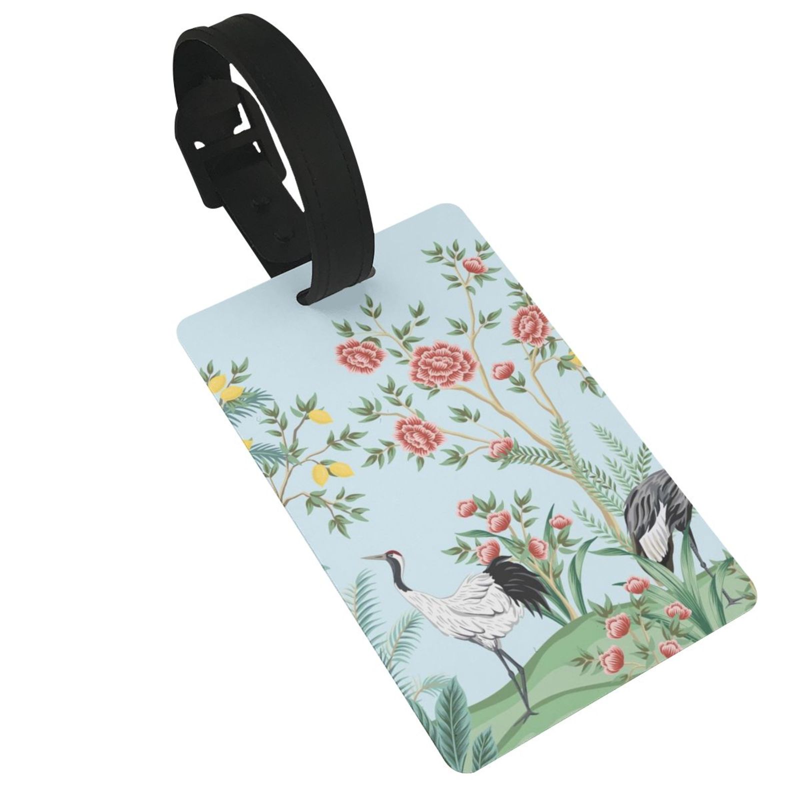 Susaid Chinoiserie Floral Palm Tree Print Funny Luggage Tags Colorful ...