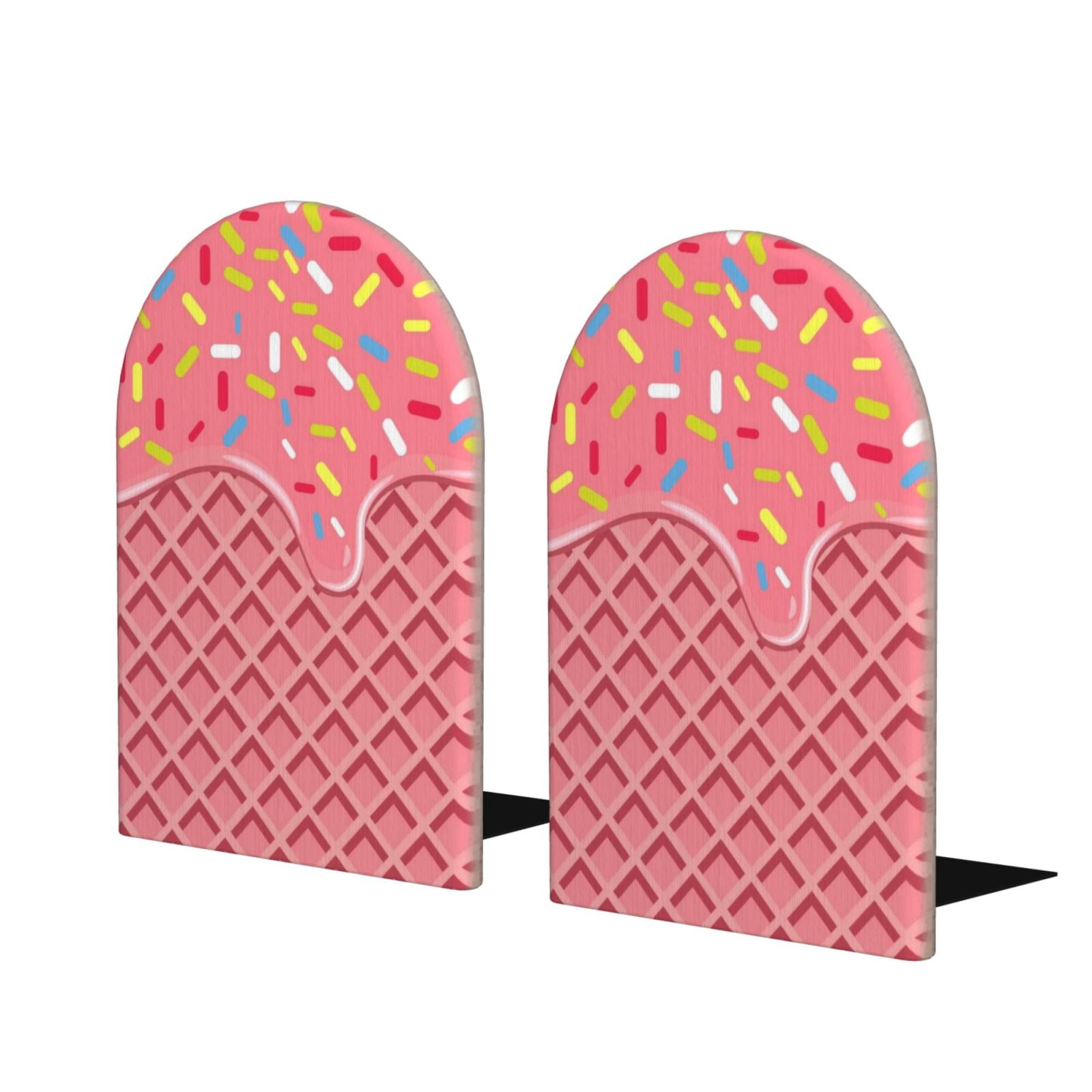 Susaid Chocolate with Flowing Cream Print Wooden Bookends Decorative ...