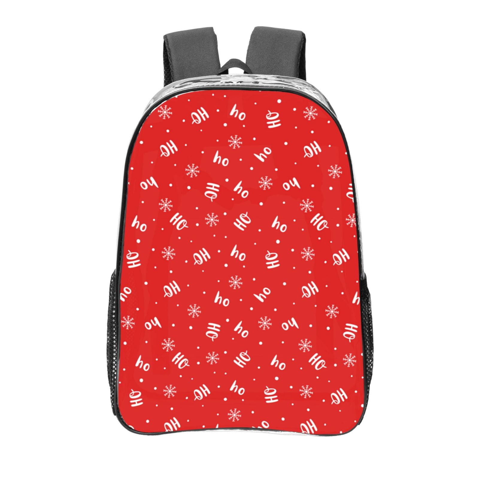 Susaid Christmas Print Clear Backpack See Through Transparent Plastic ...