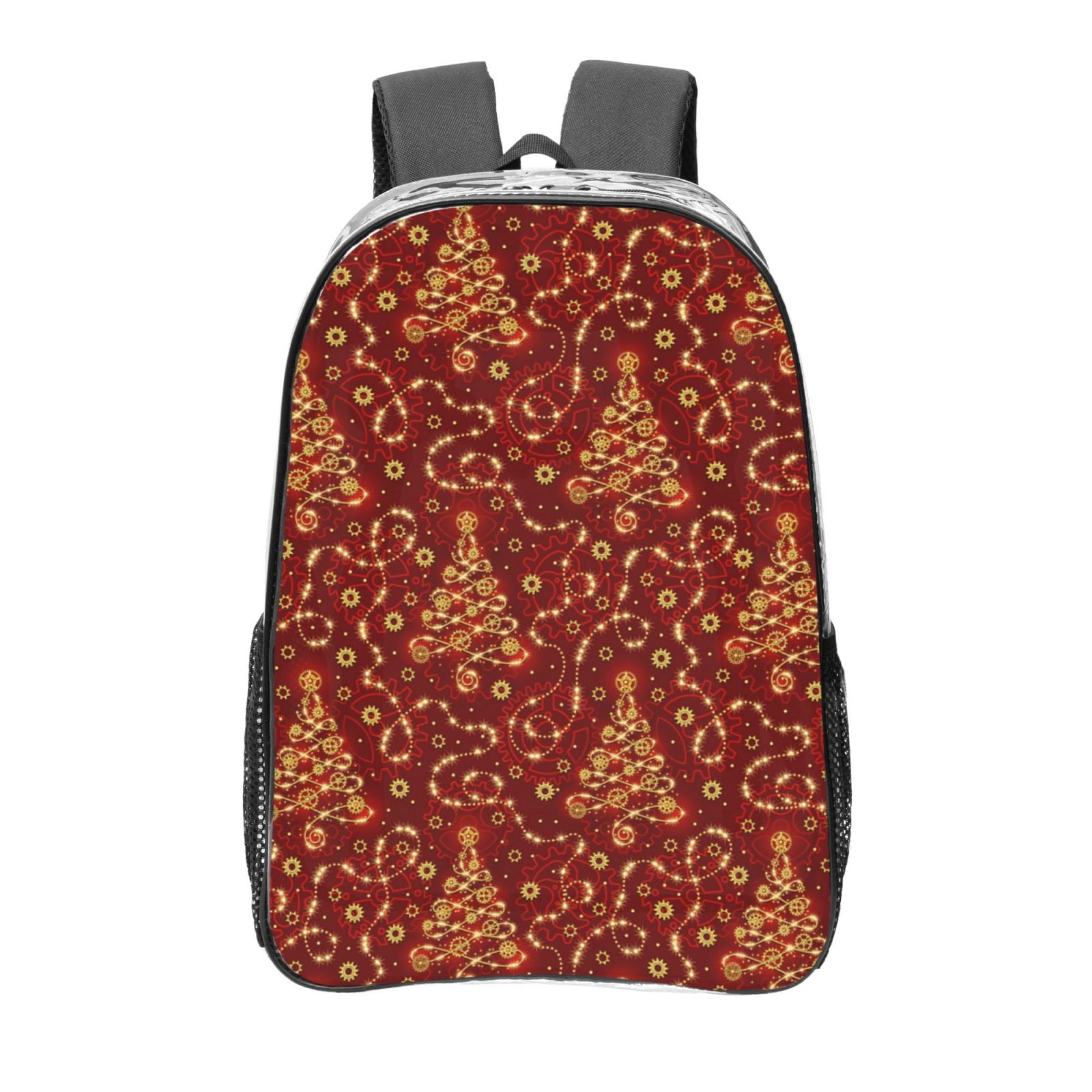 Susaid Christmas Tree On A Red Background Print Clear Backpack See ...