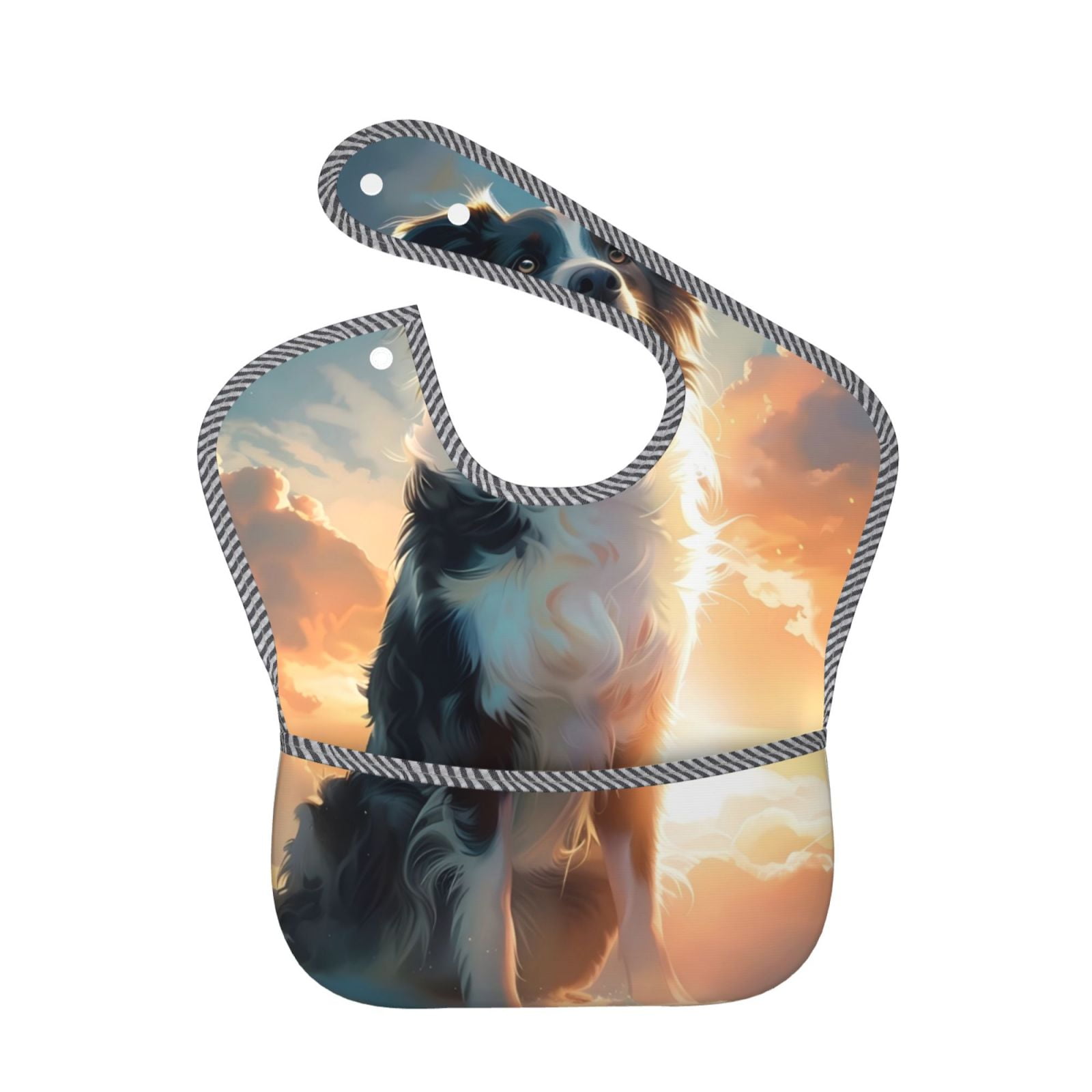 Susaid Cloud Border Collie Print Bibs for Babies Toddlers Adjustable ...
