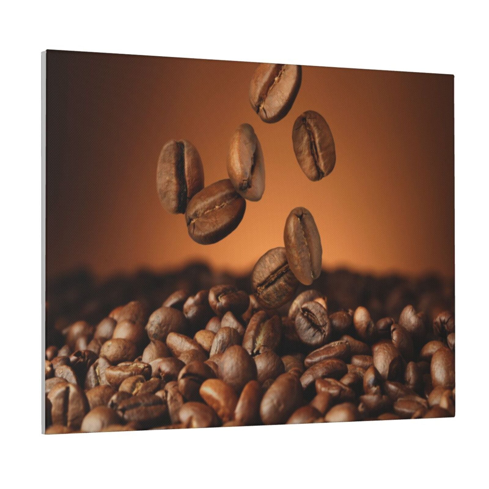 Susaid Coffee Beans Pattern Canvas Wall Decor Poster Framed Artwork ...