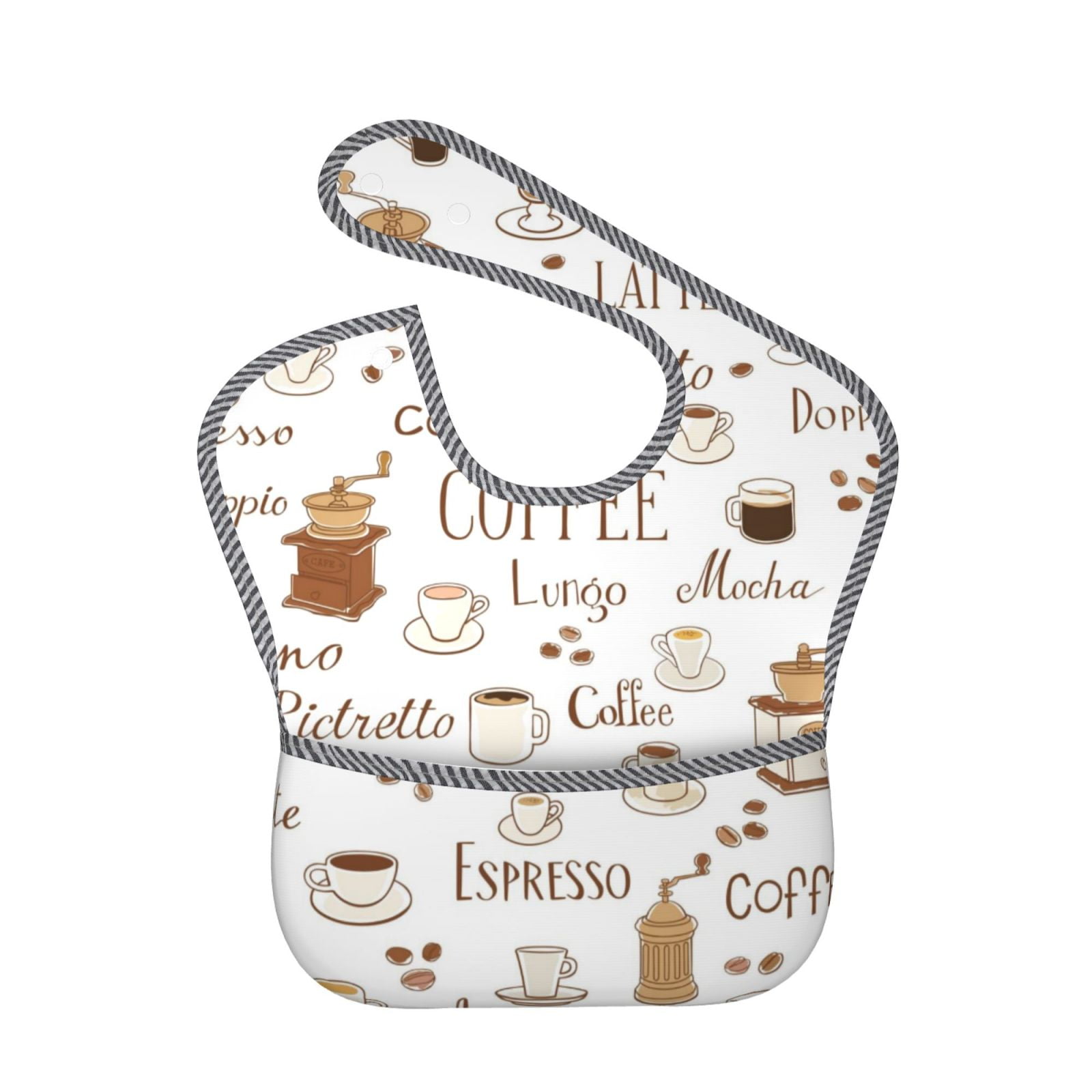 Susaid Coffee Print Bibs for Babies Toddlers Adjustable Waterproof Free ...