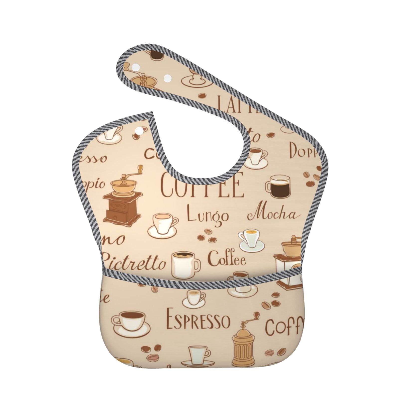 Susaid Coffee Time Print Bibs for Babies Toddlers Adjustable Waterproof ...
