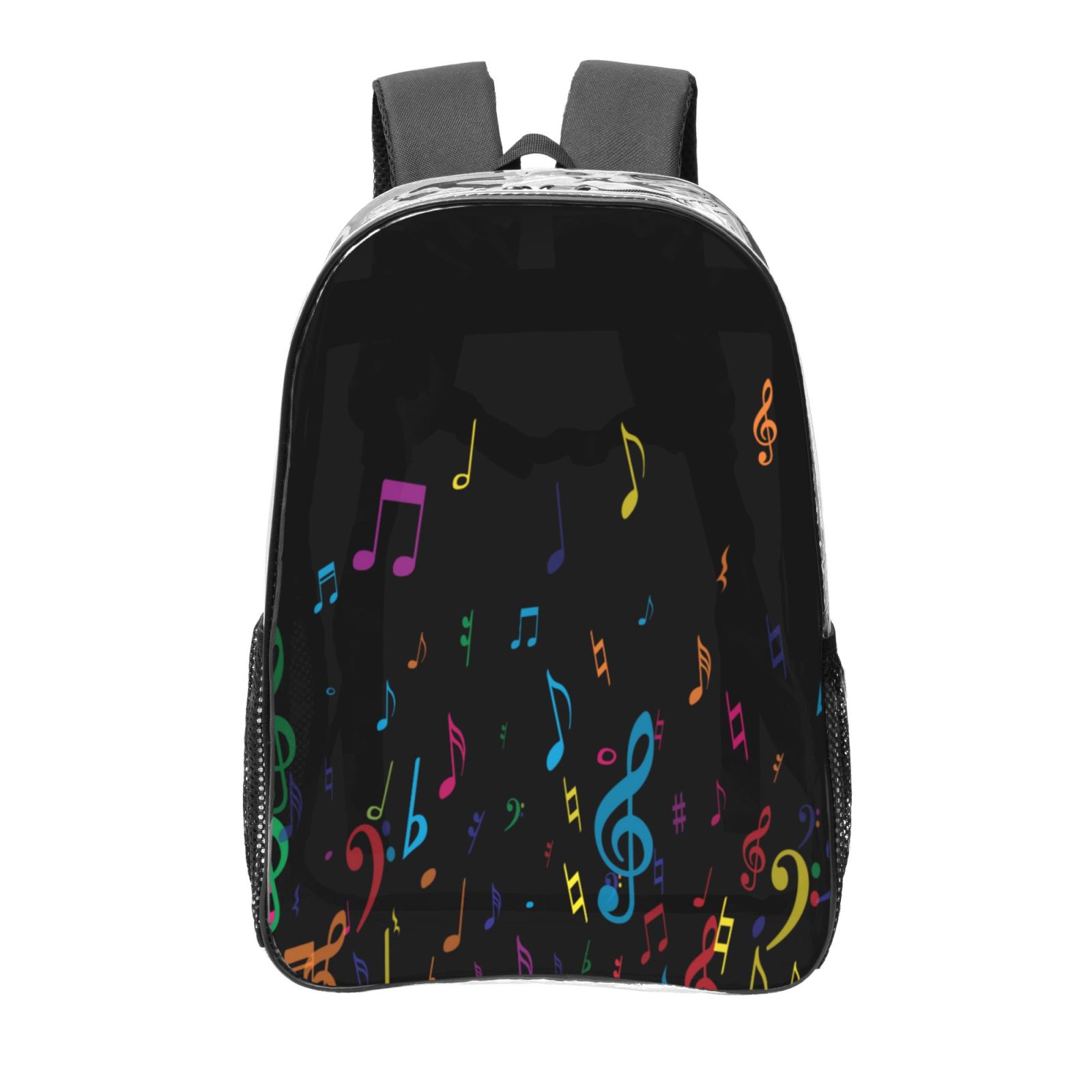 Susaid Color Musical Notes Print Clear Backpack See Through Transparent ...