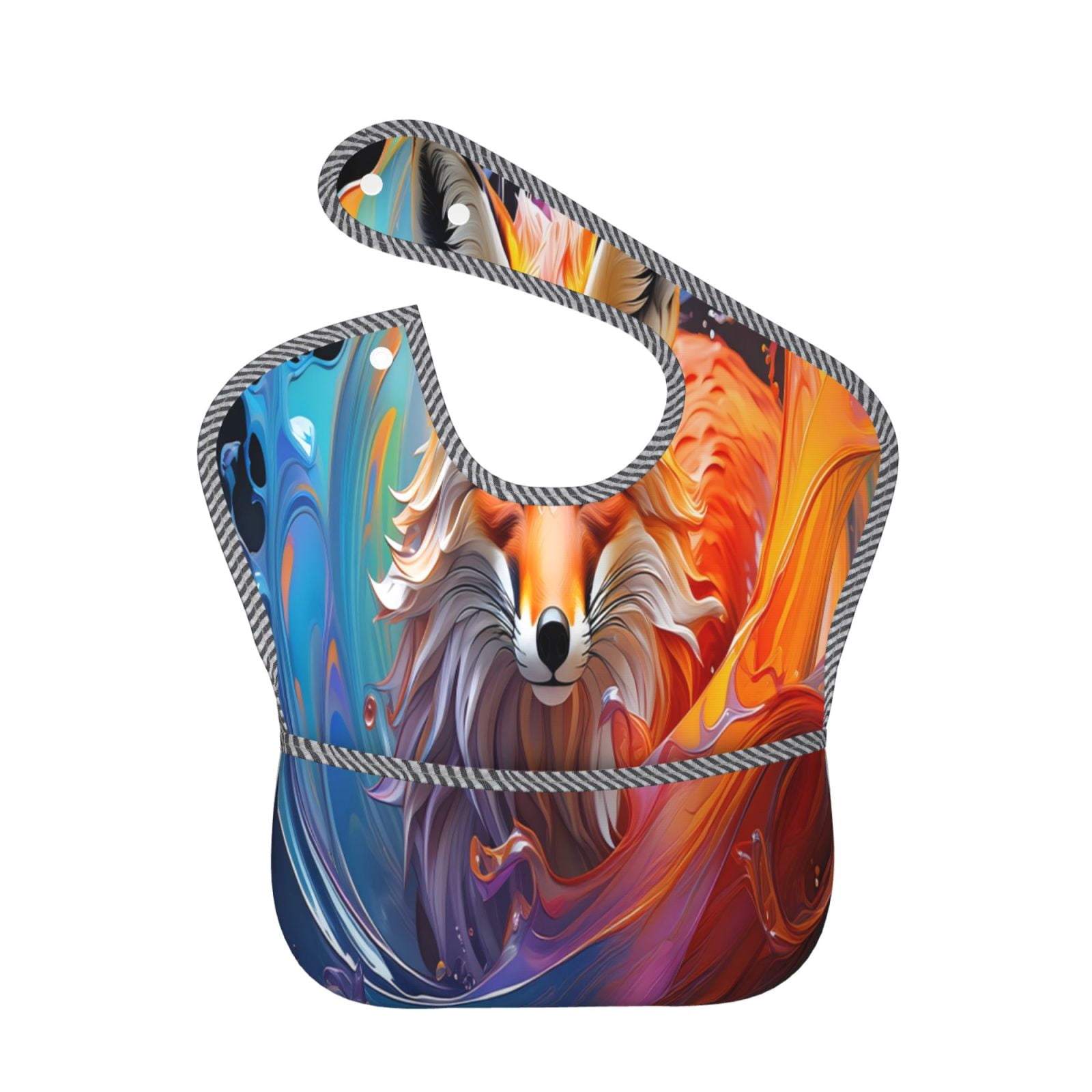 Susaid Color Splash Fox Portrait Print Bibs for Babies Toddlers ...