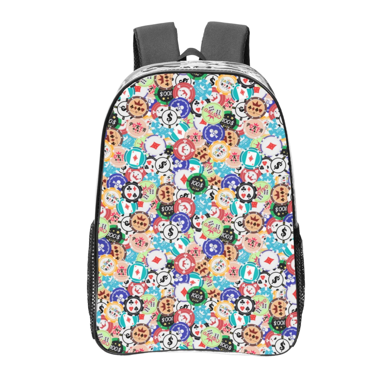 Susaid Colored Casino Chips Print Clear Backpack See Through ...