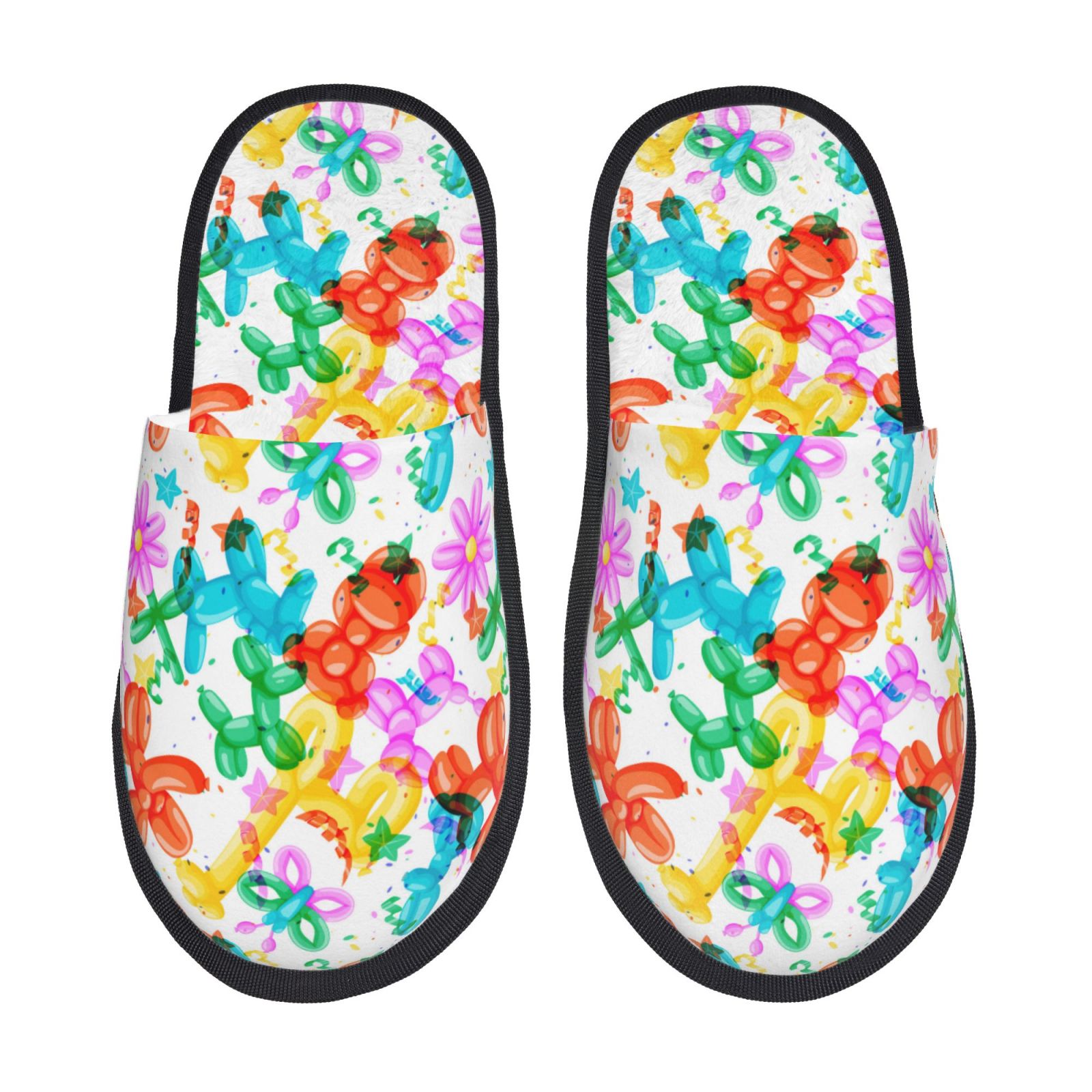 Susaid Colorful Air Balloons Print Fuzzy Slippers for Women and Men ...