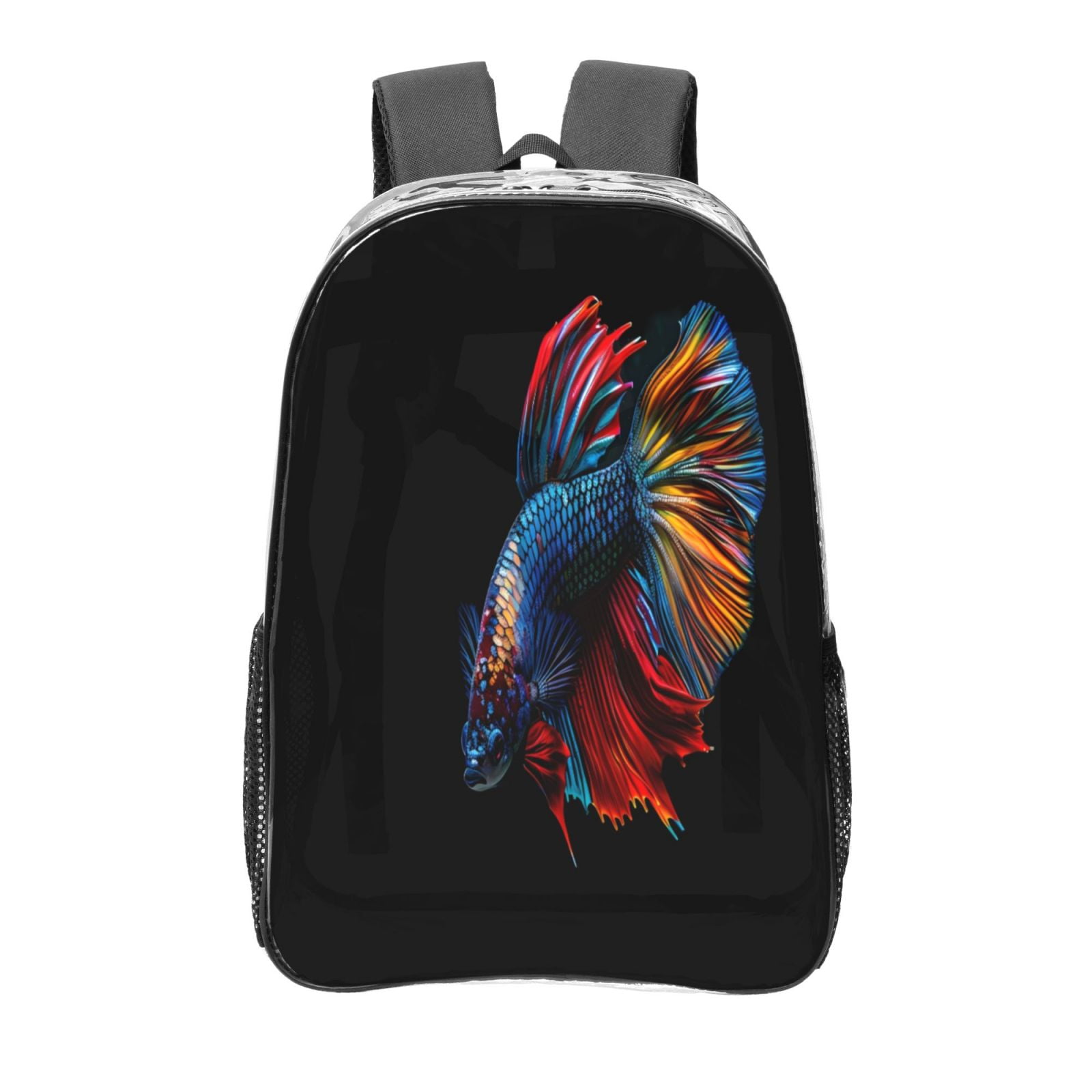 Susaid Colorful Betta Fish Print Clear Backpack See Through Transparent ...