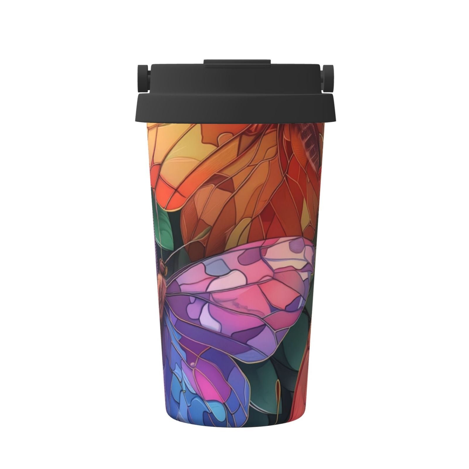Susaid Colorful Butterfly Cluster Print Coffee Travel Mug, Insulated ...