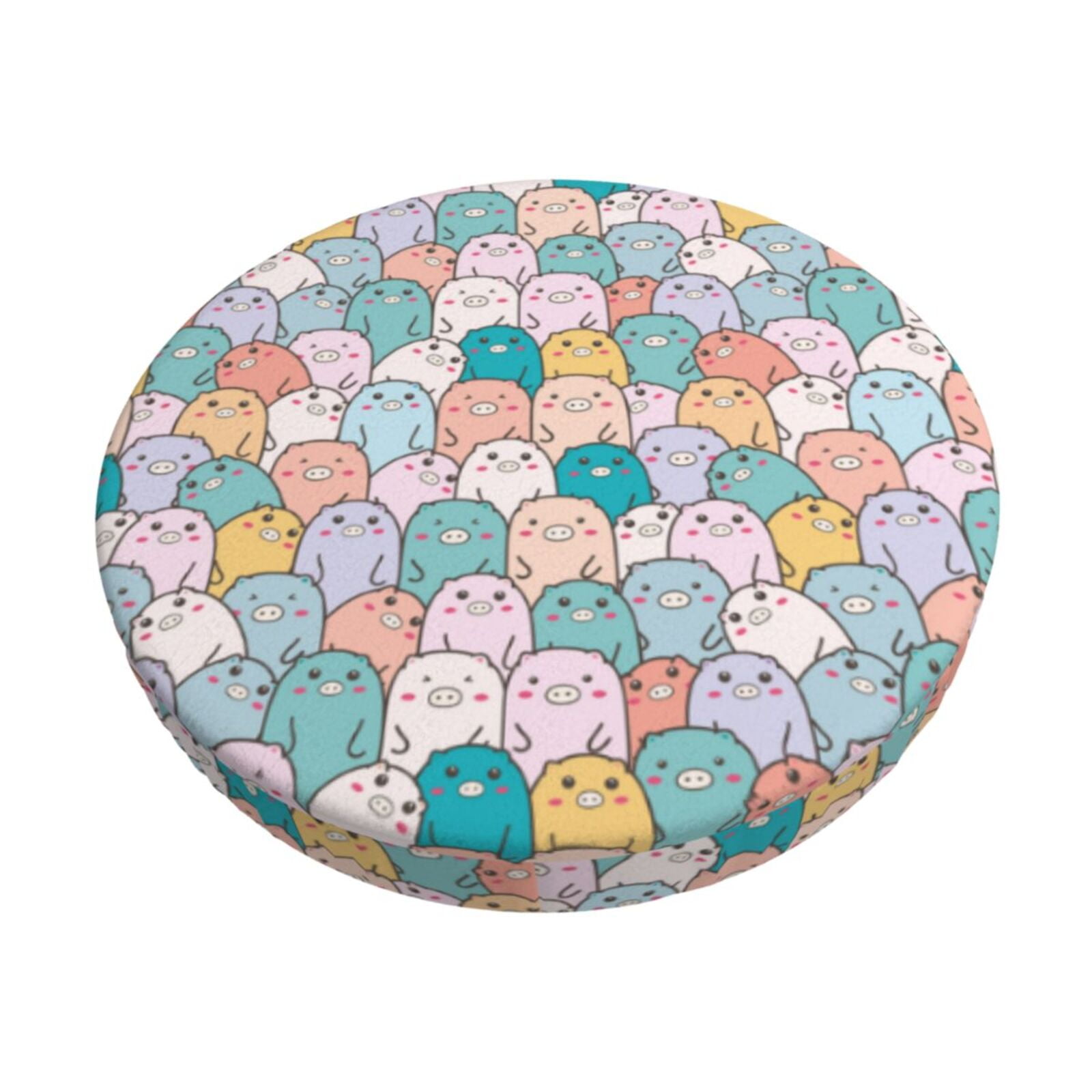 Susaid Colorful Cute Pig Print Elastic Bar Stool Cover Personalized ...