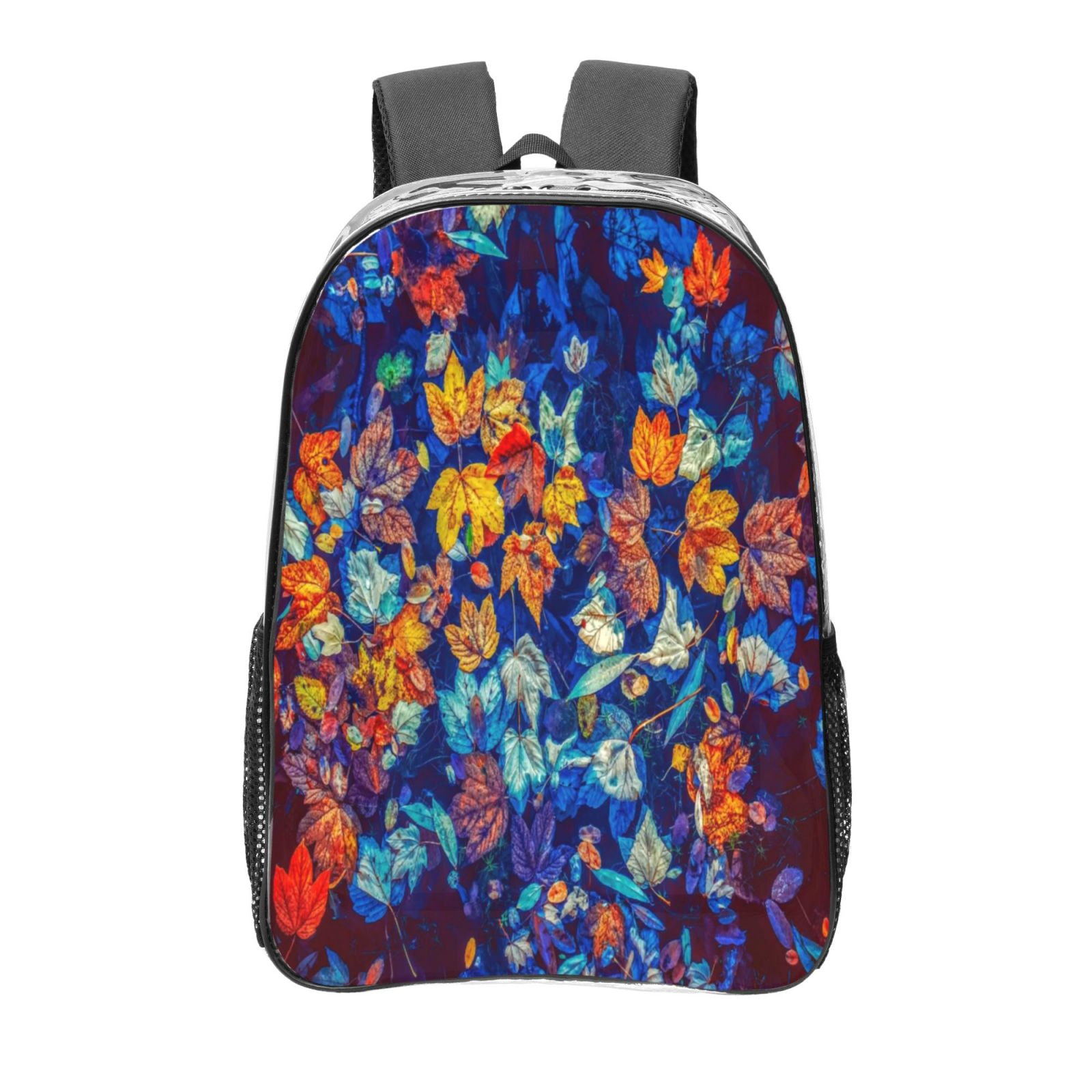 Susaid Colorful Fall Leaves Print Clear Backpack See Through ...