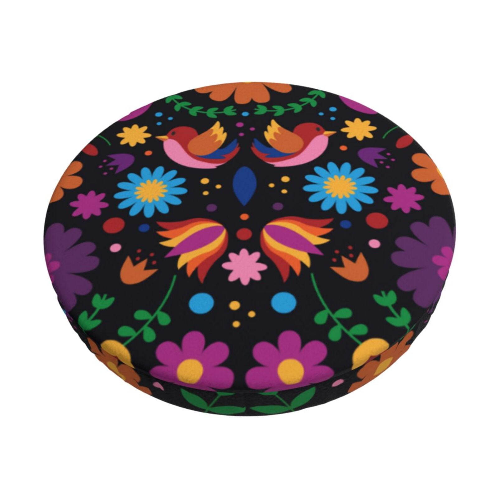 Susaid Colorful Floral2 Print Elastic Bar Stool Cover Personalized ...