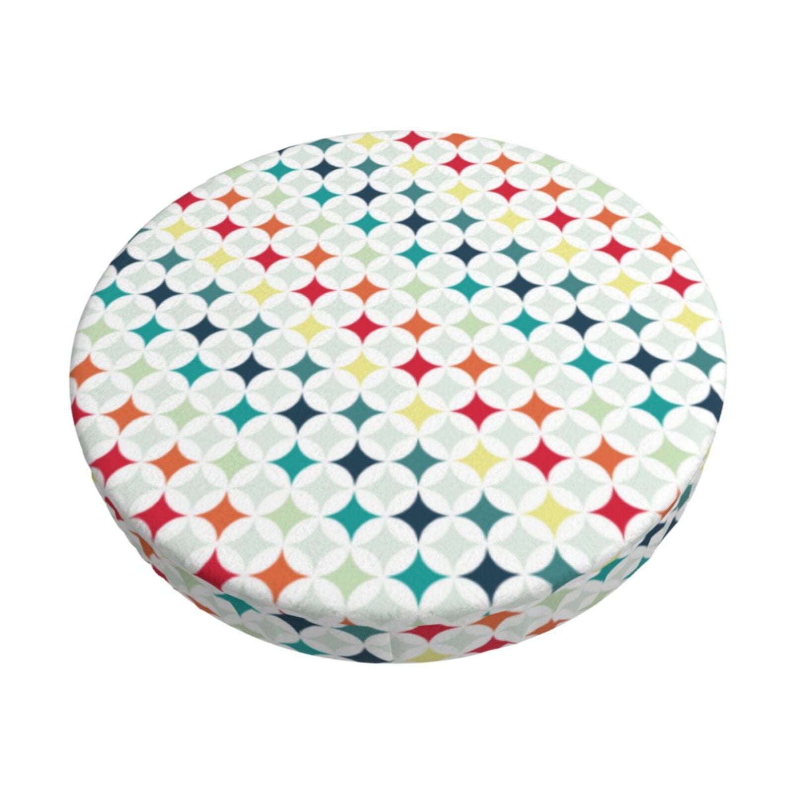 Susaid Colorful Geometric Print Elastic Bar Stool Cover Personalized ...