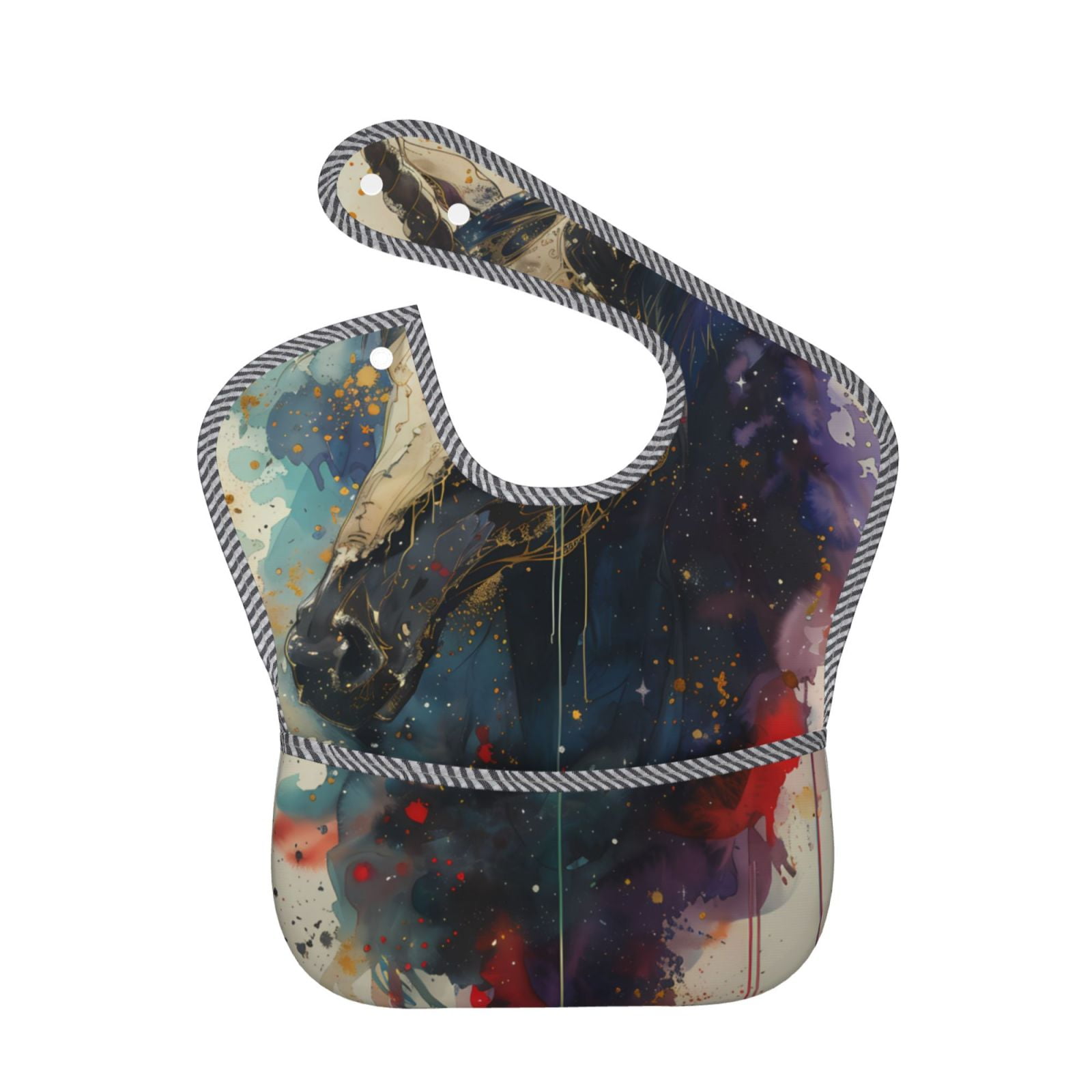 Susaid Colorful Ink Cute Horse Print Bibs for Babies Toddlers ...