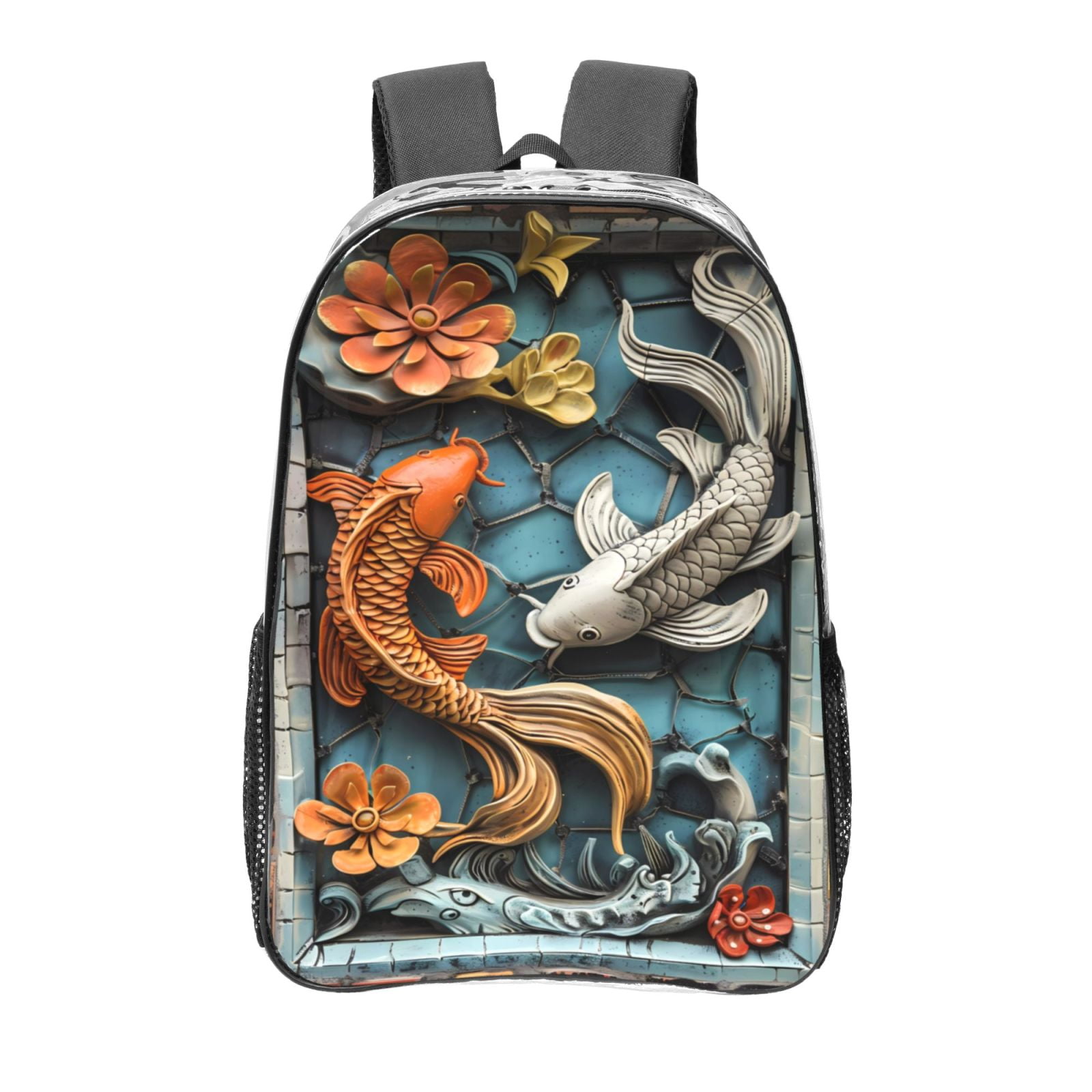 Susaid Colorful Koi Fish Art Print Clear Backpack See Through ...