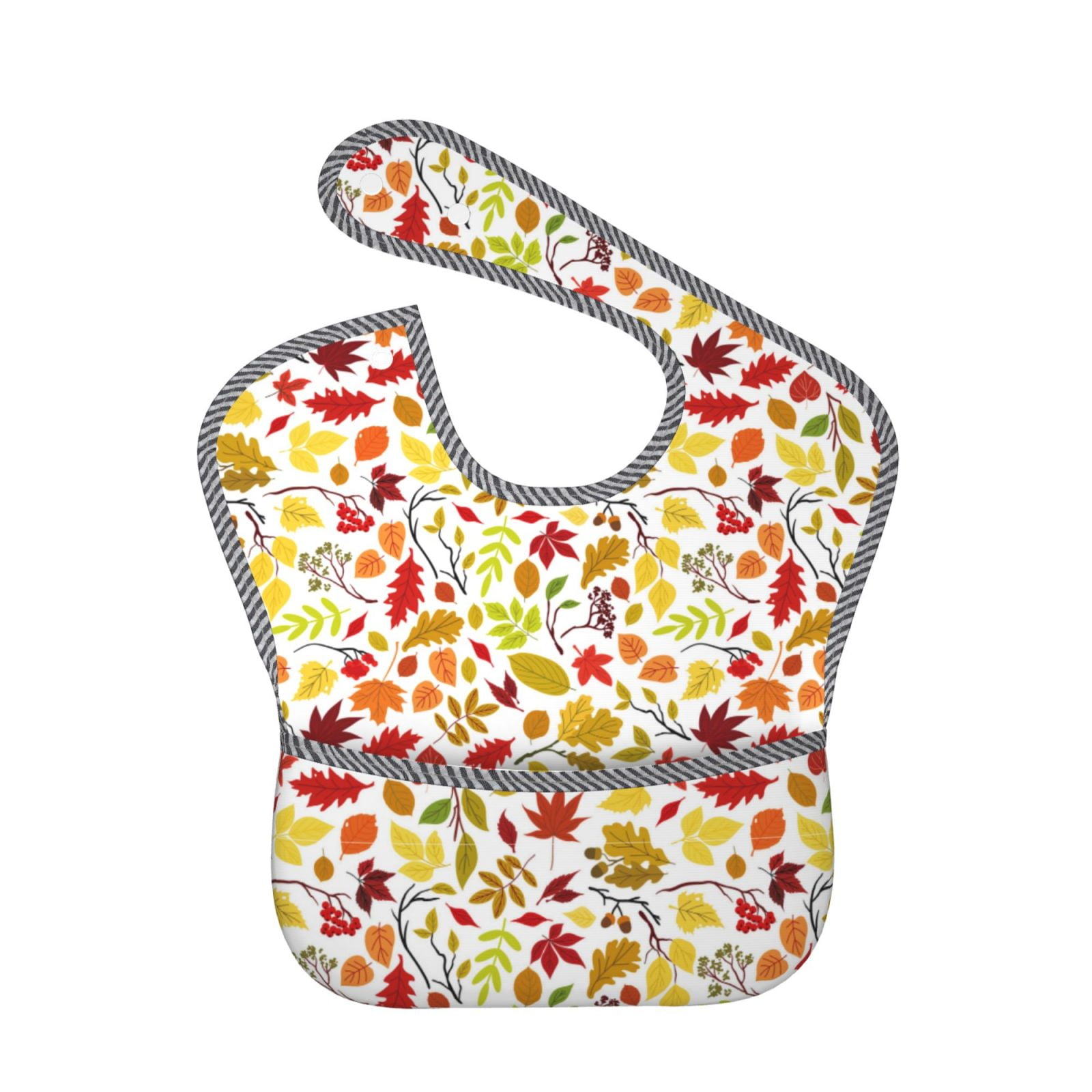 Susaid Colorful Leaves Print Bibs for Babies Toddlers Adjustable ...
