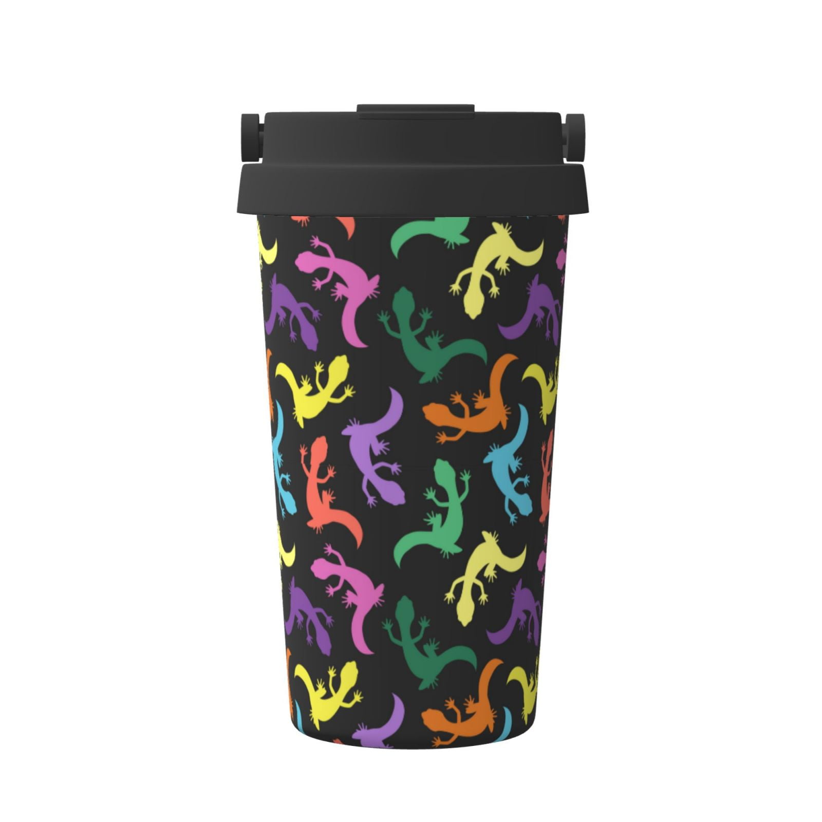 Susaid Colorful Lizards Print Coffee Travel Mug, Insulated Coffee Mug ...