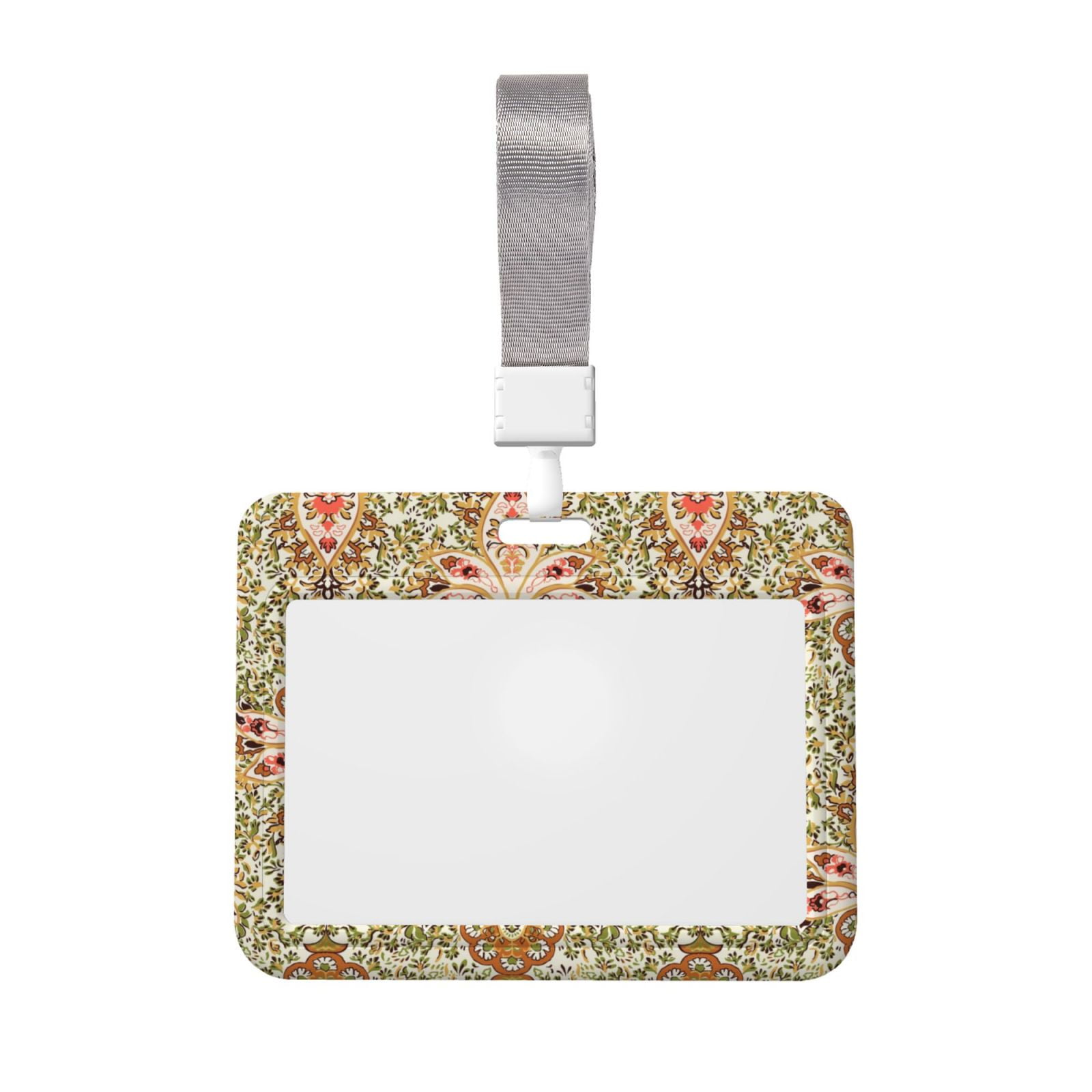 Susaid Colorful Paisley Print ID Badge Holder with Double-Sided Windows ...