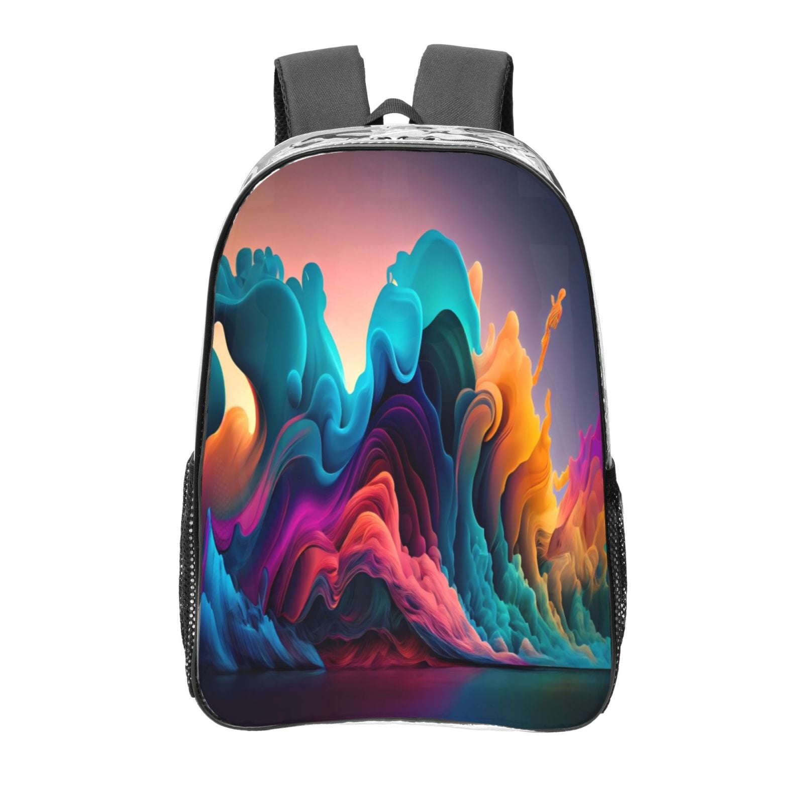 Susaid Colorful Surreal Landscape Print Clear Backpack See Through ...