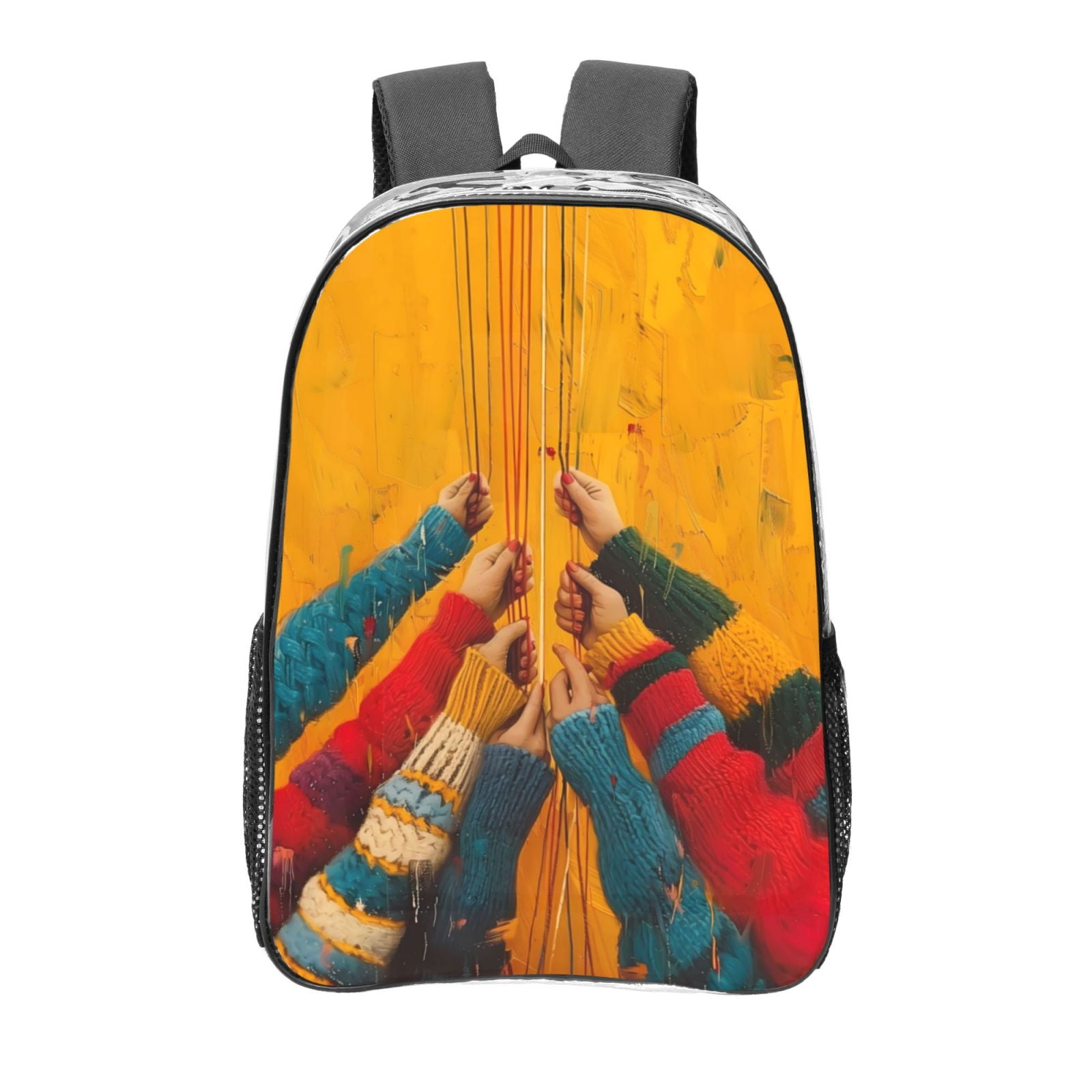 Susaid Colorful Sweaters And Strings Print Clear Backpack See Through ...