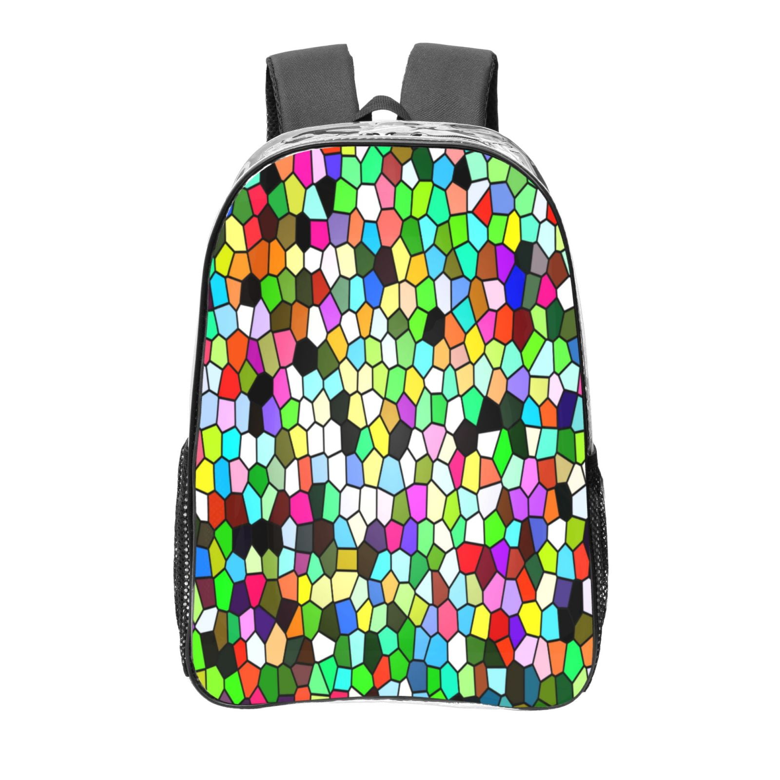 Susaid Colorful Tie Dye Stained Glass Print Clear Backpack See Through ...