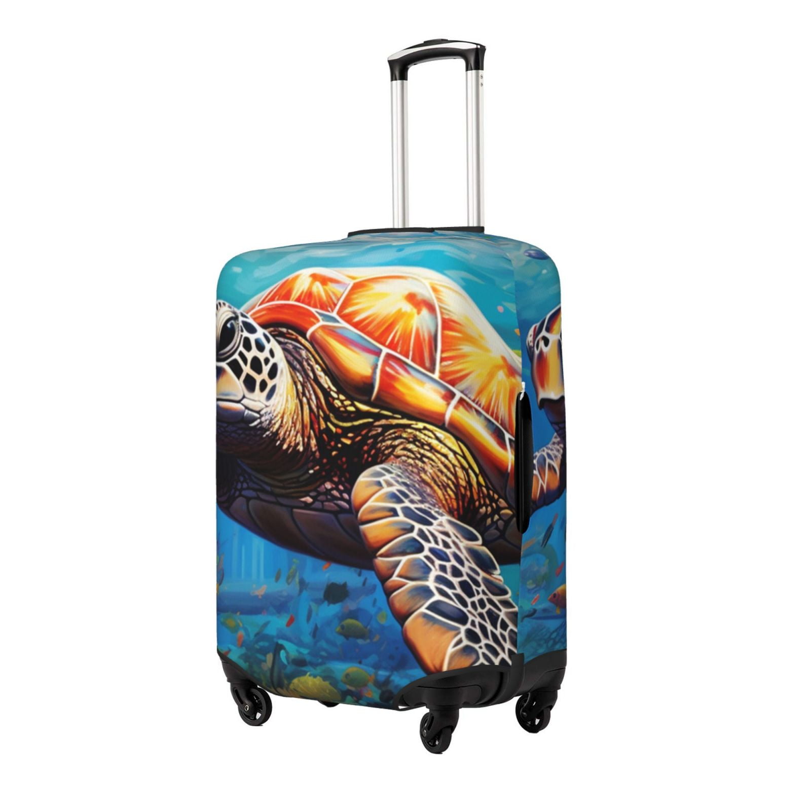 Susaid Colorful Underwater Sea Turtle Print Elastic Washable Suitcase ...