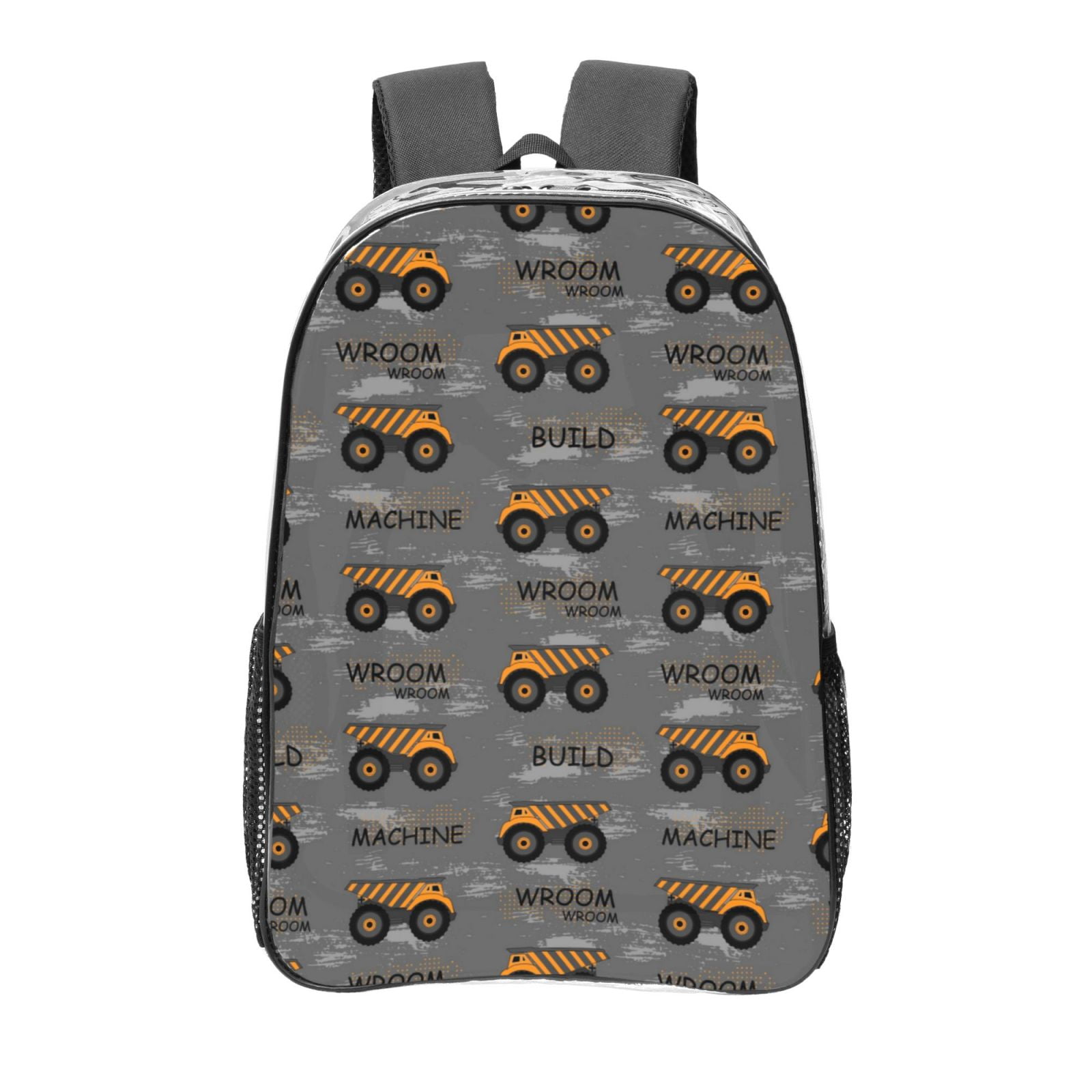 Susaid Construction Machines Print Clear Backpack See Through ...