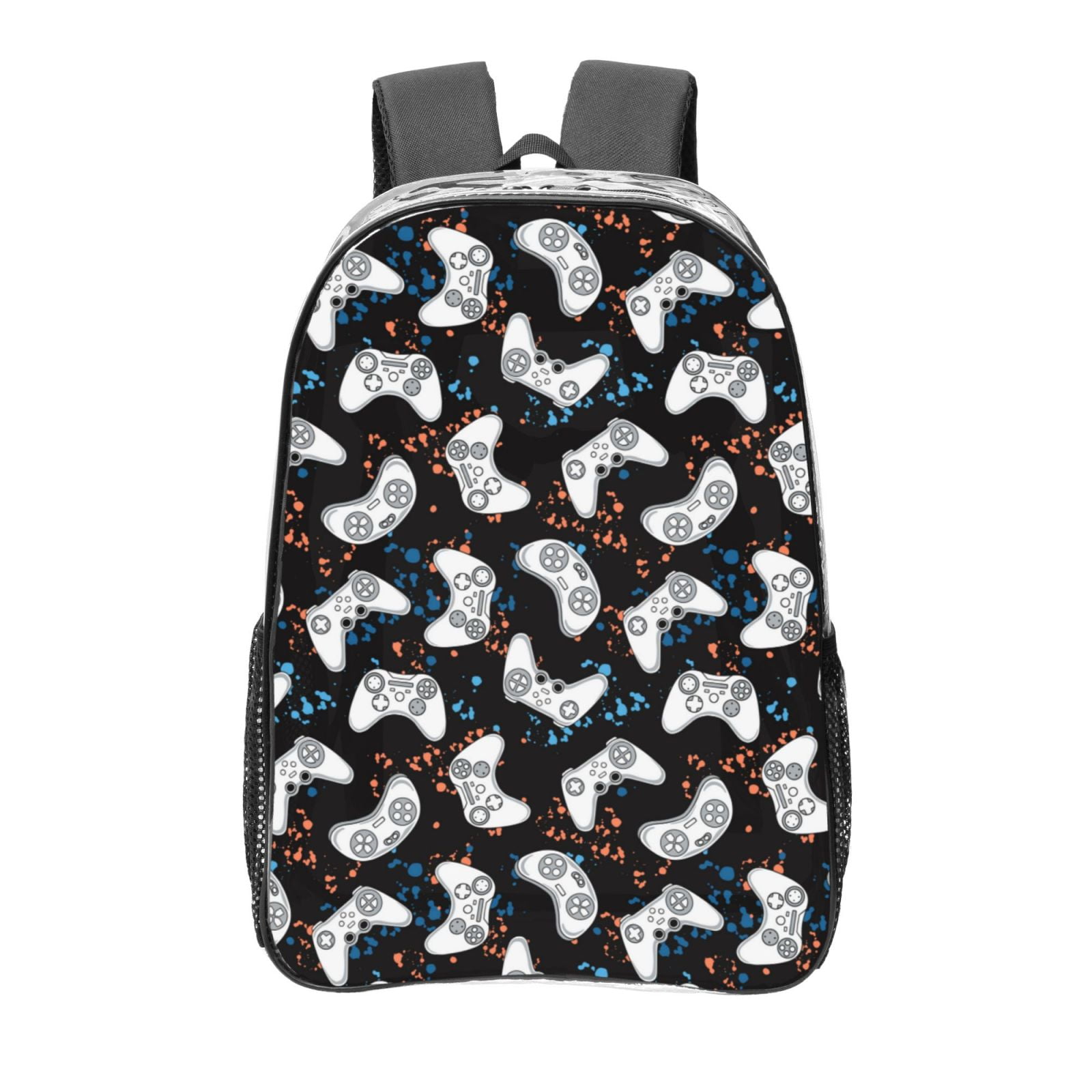 Susaid Cool Gamepad Print Clear Backpack See Through Transparent ...