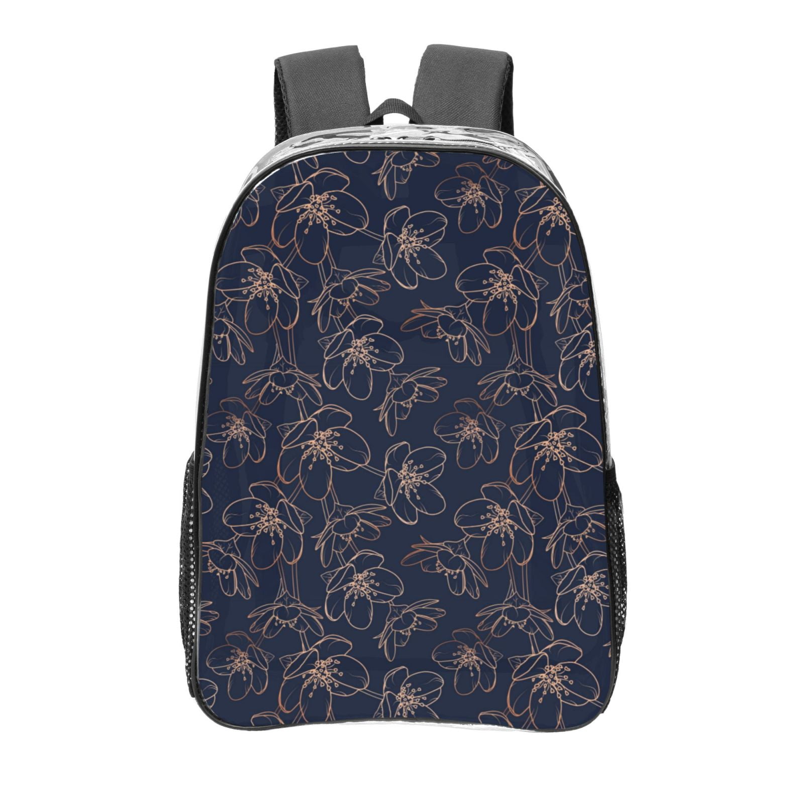 Susaid Copper-Gold Gloss Outline Cherry Print Clear Backpack See ...