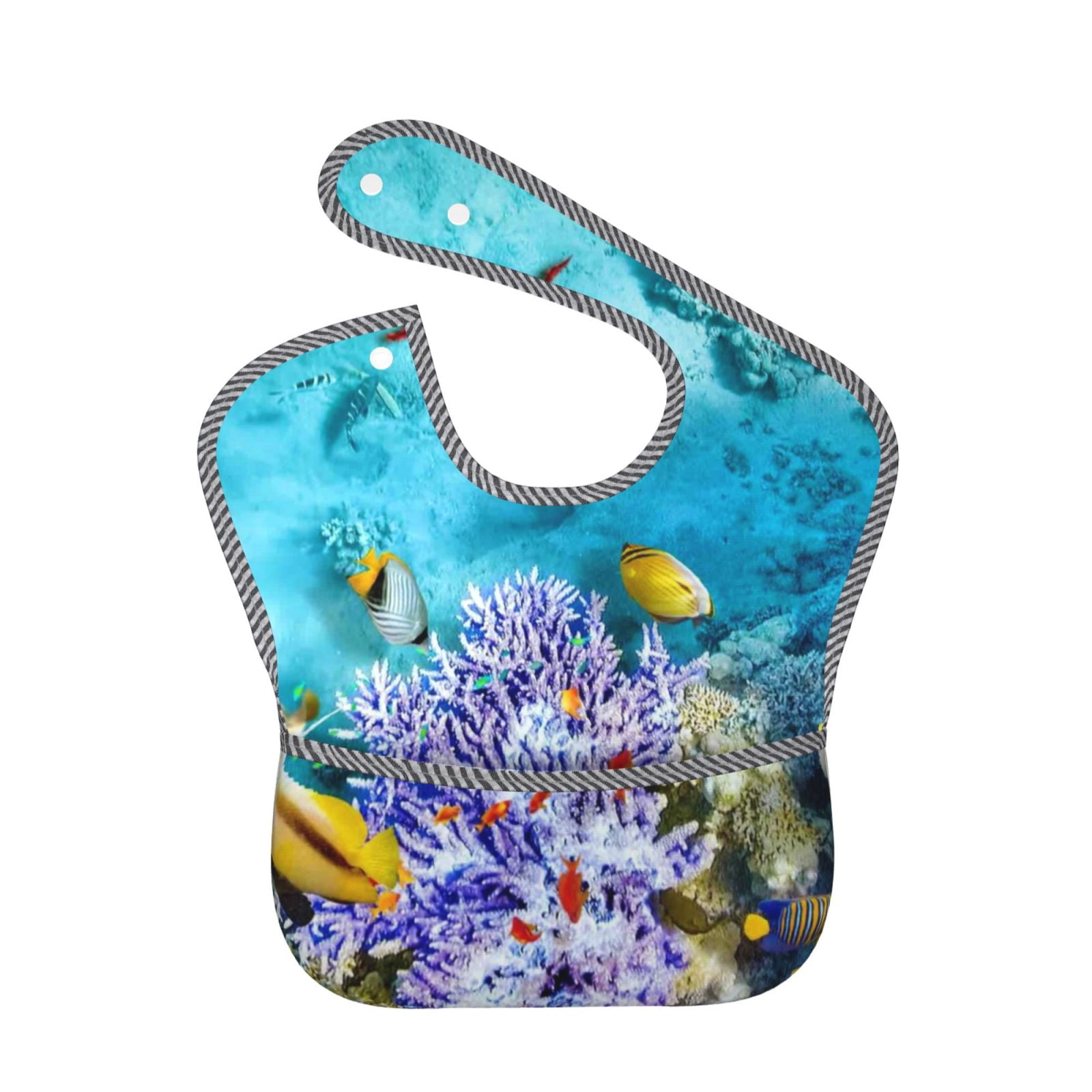 Susaid Corals and Tropical Fish Print Bibs for Babies Toddlers ...
