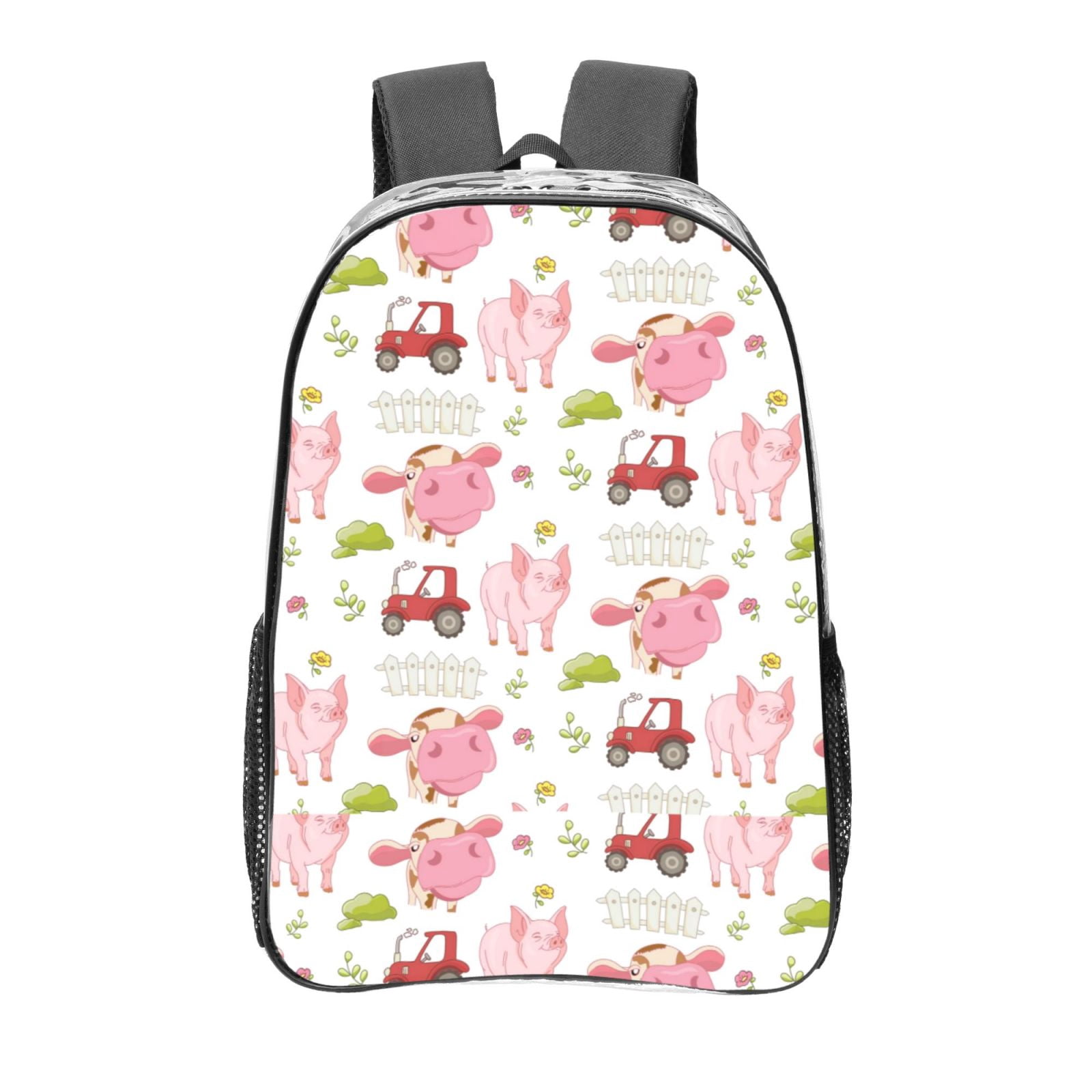 Susaid Cow And Pig Print Clear Backpack See Through Transparent Plastic ...