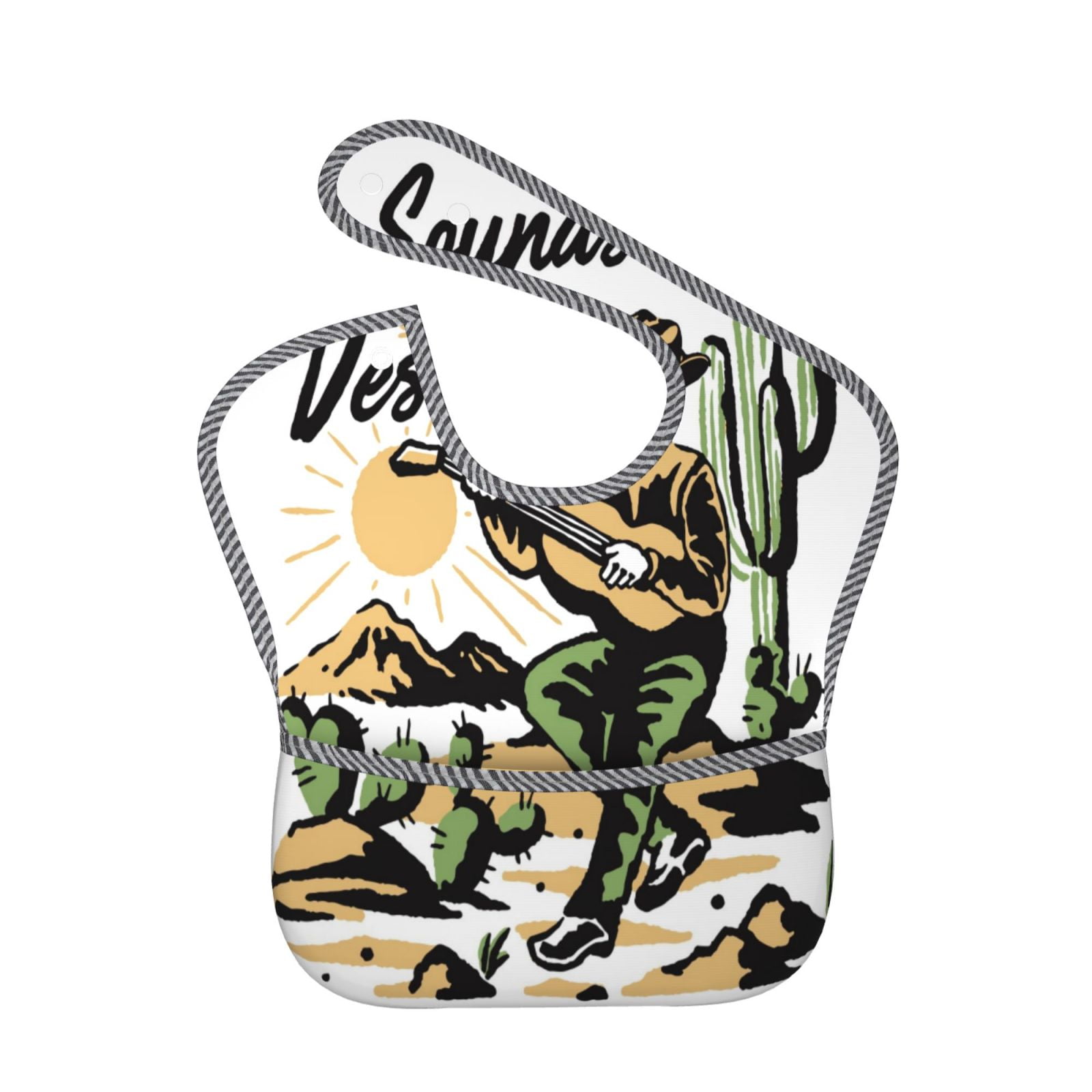 Susaid Cowboy Playing Guitar Print Bibs for Babies Toddlers Adjustable ...