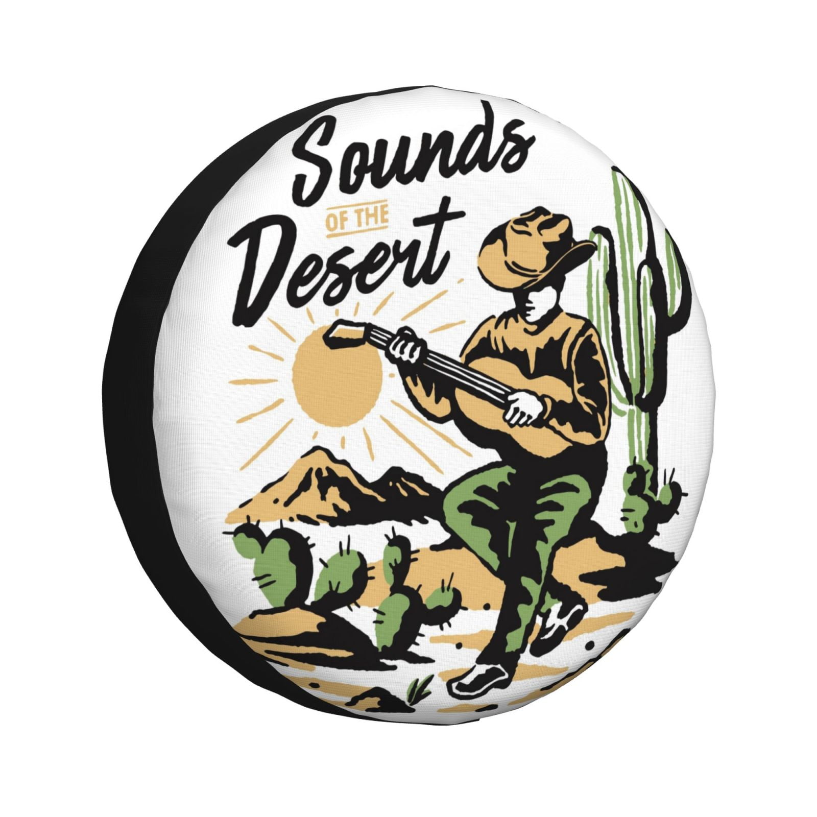 Susaid Cowboy Playing Guitar Print Water Proof Spare Tire Cover Wheel ...