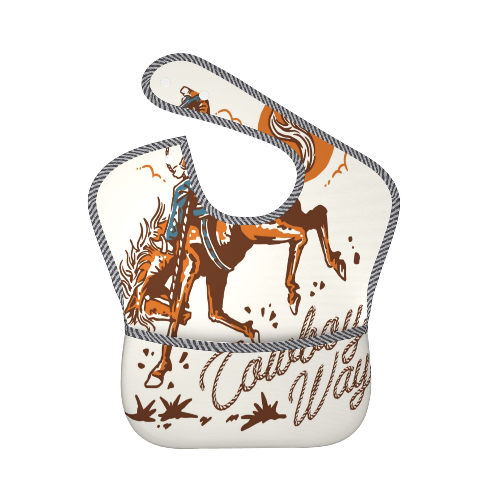 Susaid Cowboy Riding Horse Print Bibs for Babies Toddlers Adjustable ...