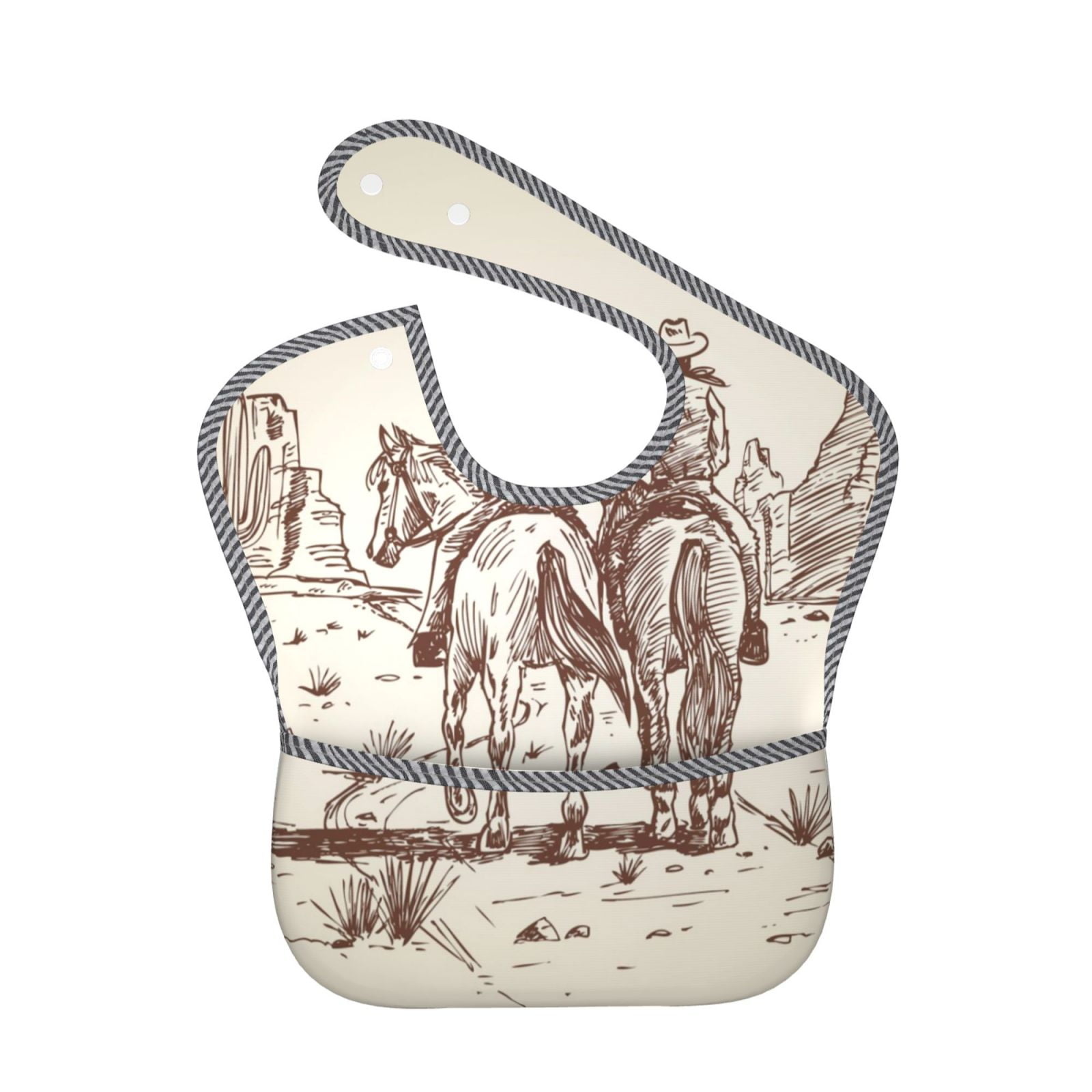 Susaid Cowboys Riding Horses Print Bibs for Babies Toddlers Adjustable ...