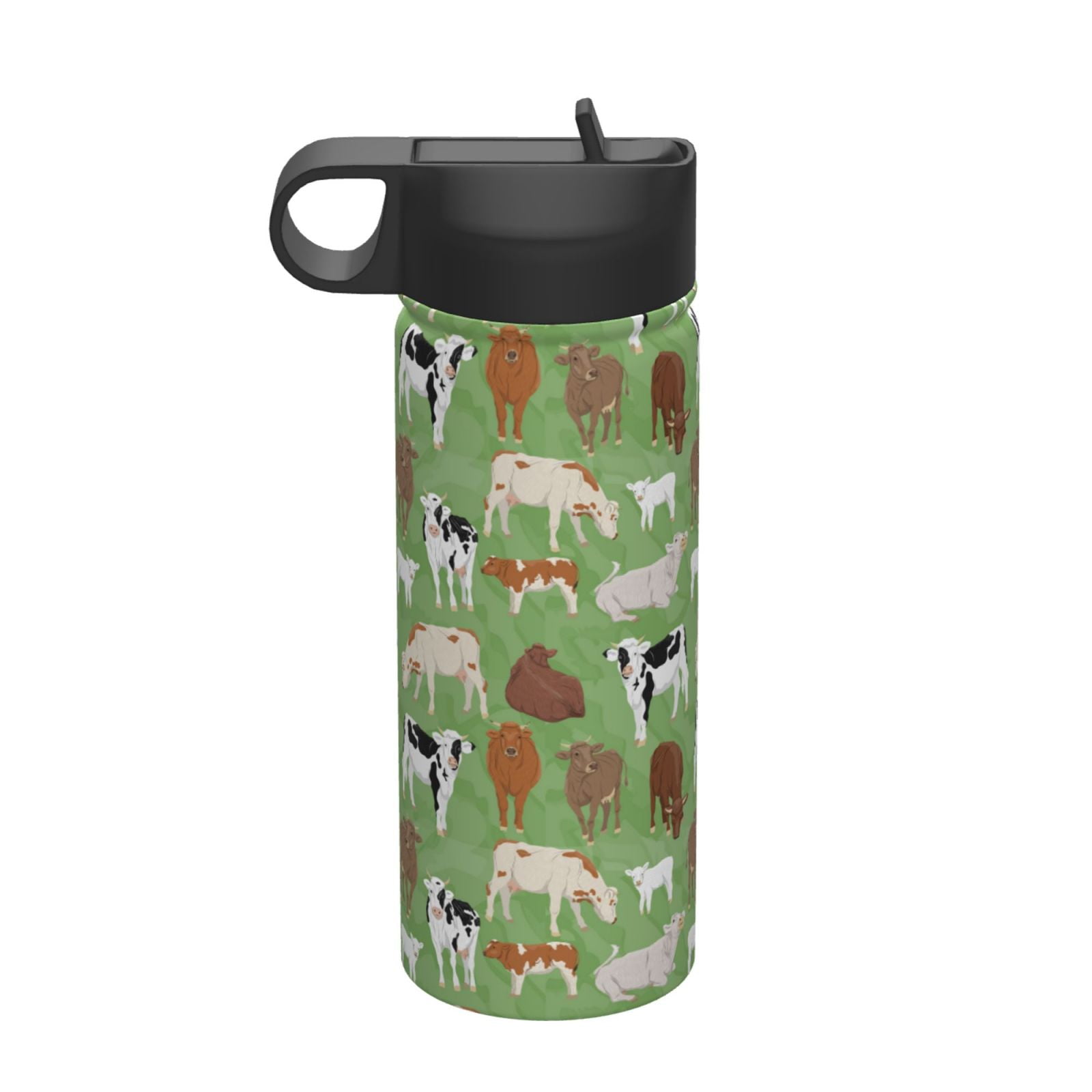 Susaid Cows And Calves Print 18oz Sports Insulated Kettle Stainless ...
