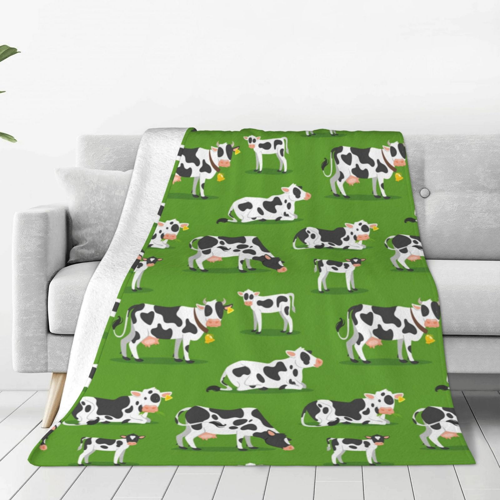 Susaid Cows With Calfs Green Print Microfiber Cleaning Cloth, Multi ...
