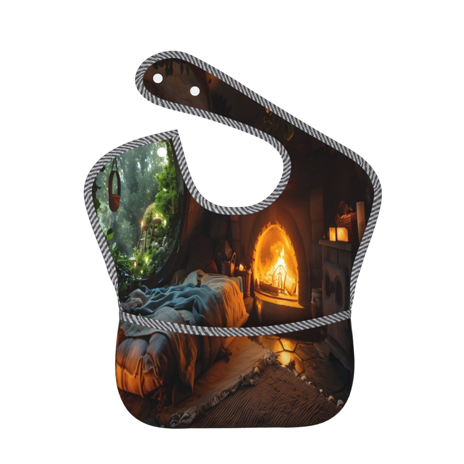 Susaid Cozy Tree Hole Cabin Print Bibs for Babies Toddlers Adjustable ...