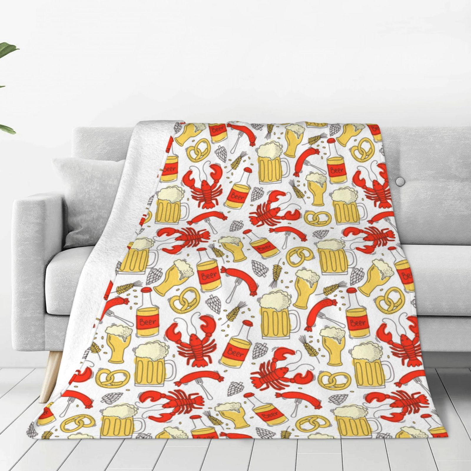 Susaid Crabs And Beer Print Microfiber Cleaning Cloth, Multi-Functional ...